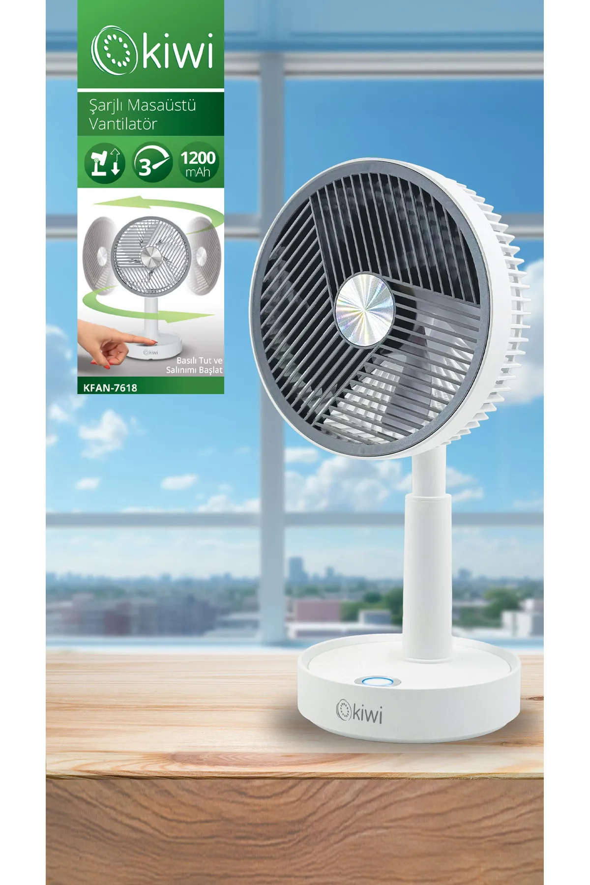 Kivi Kfan-7618 Şarjlı Salınım Fonksiyonlu Masaüstü Vantilatör - Fiyatı ...