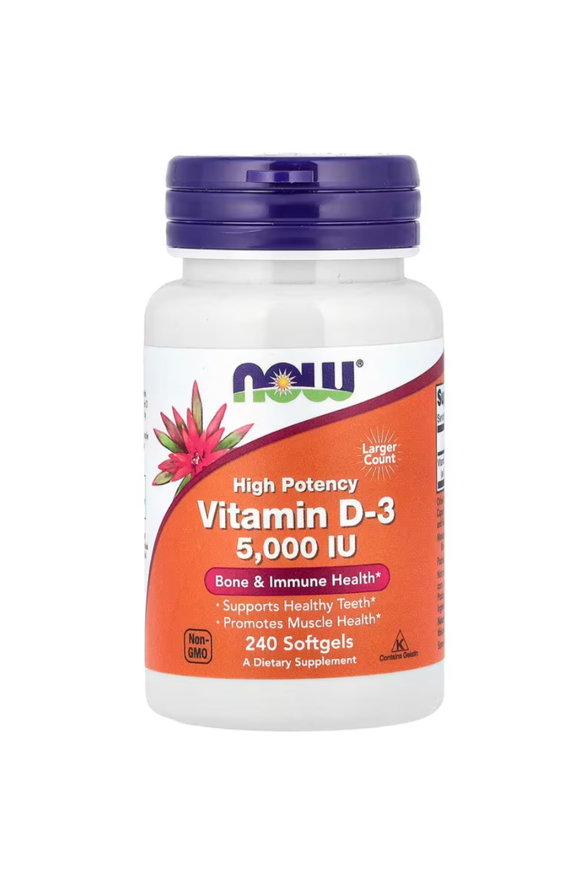 Genel Markalar , Vitamin D-3, High Potency, 125 mcg (5,000 IU), 240 ...