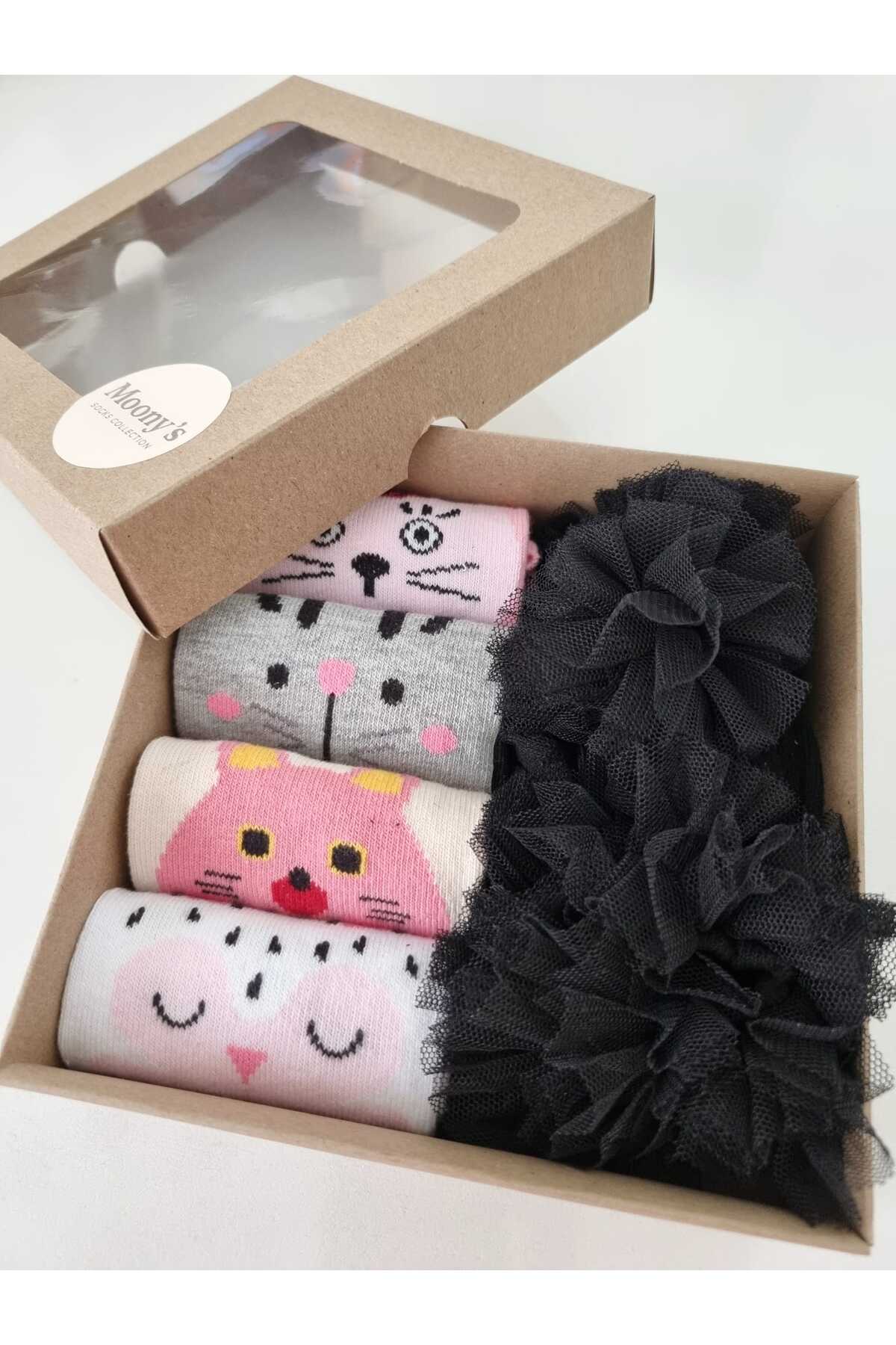 Moonys Socks Collection Kiz Çocuk Özel Seri Çorap Seti 6'li Siyah ...