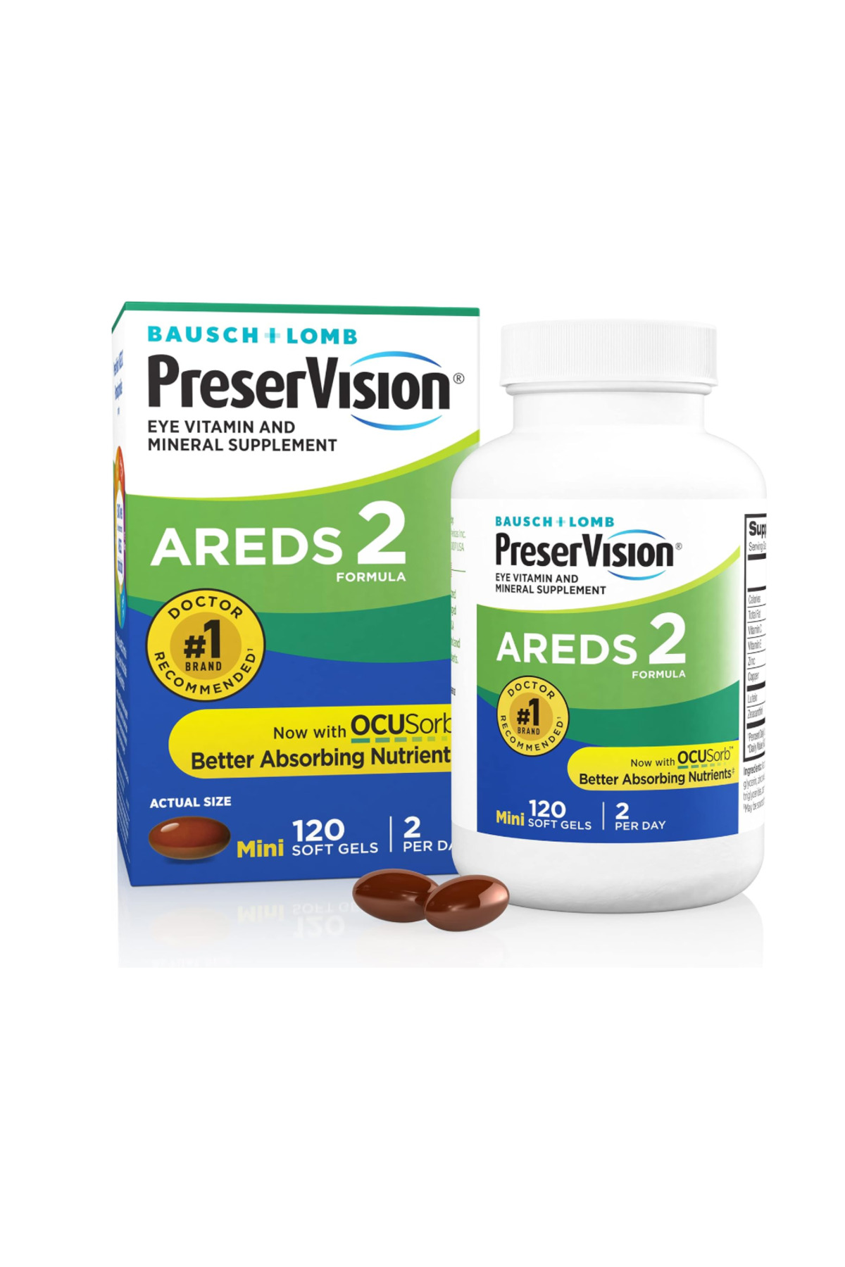 Preservision AREDS 2 Eye Vitamins, Lutein and Zeaxanthin with Vitamin C ...