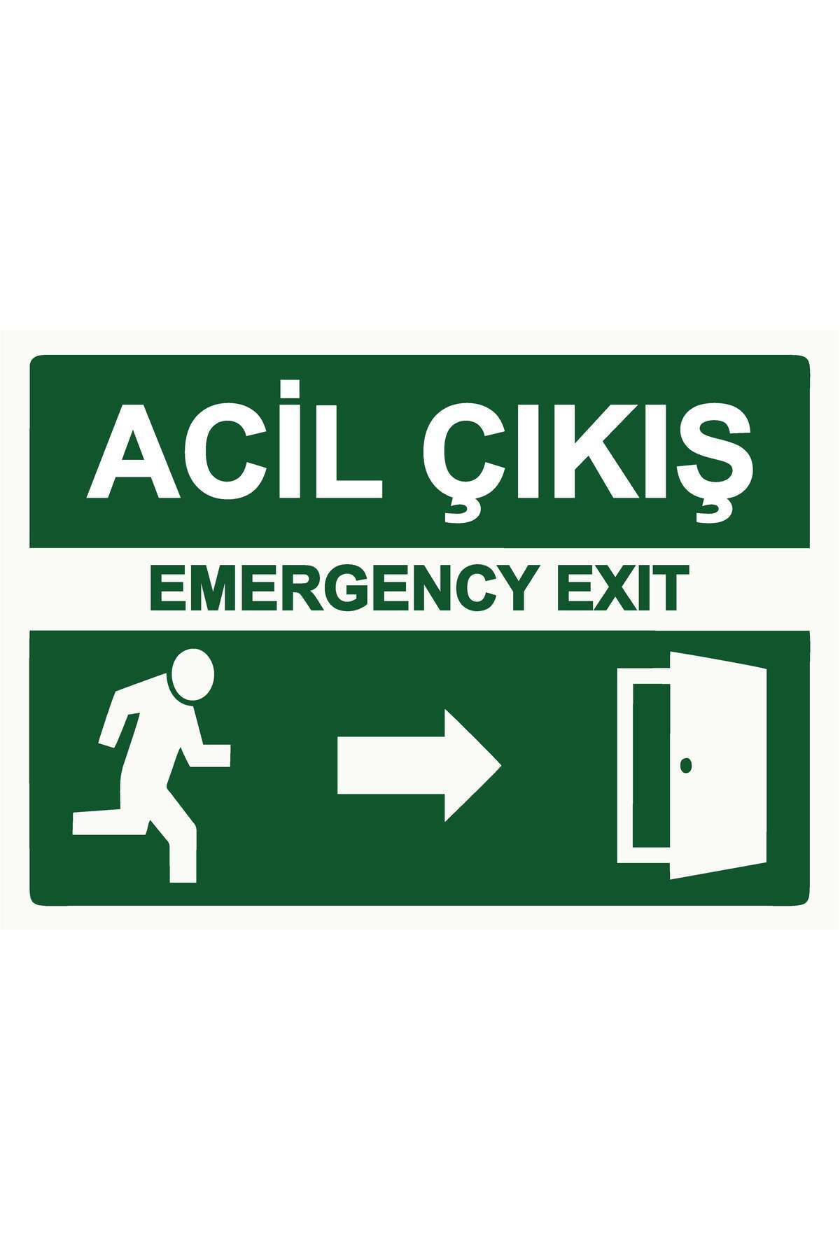 BBO REKLAM Emergency Exit Emergency Exit Warning Sign Reflector 25X35 ...