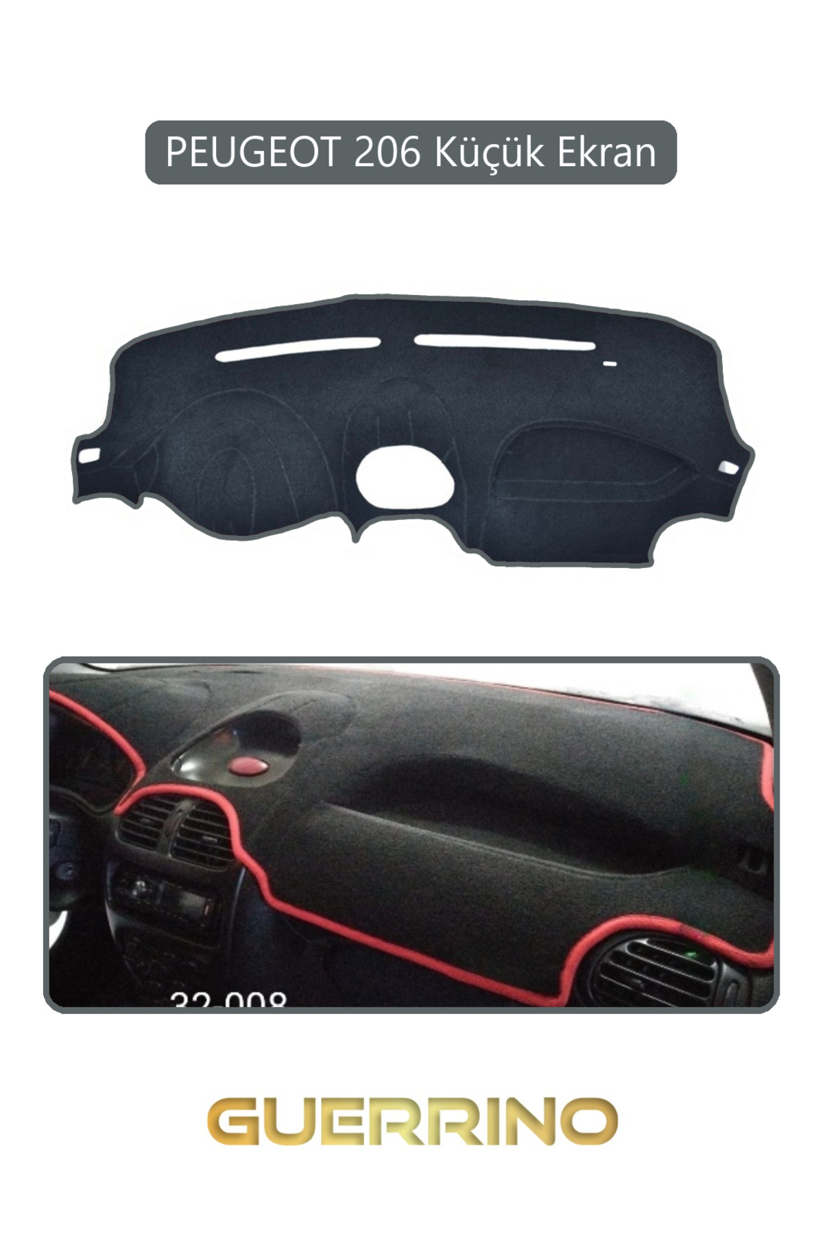 Genel Markalar PEUGEOT 206 Küçük EkranTORPİDO KORUMA HALISI GRİ KENAR ...
