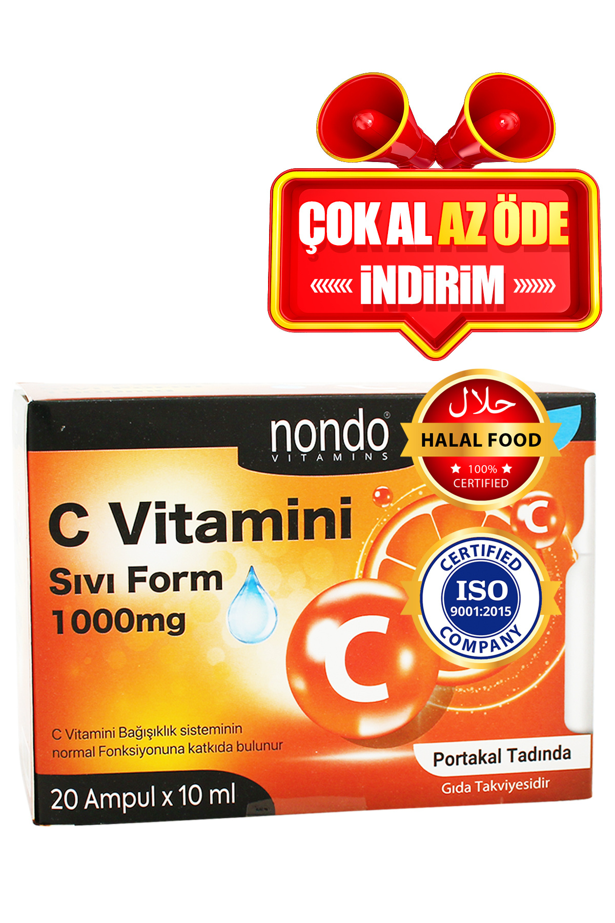 Nondo Likit C Vitamini 1000 Mg (20 Likit Tüp X 10 Ml) - Fiyatı, Yorumları