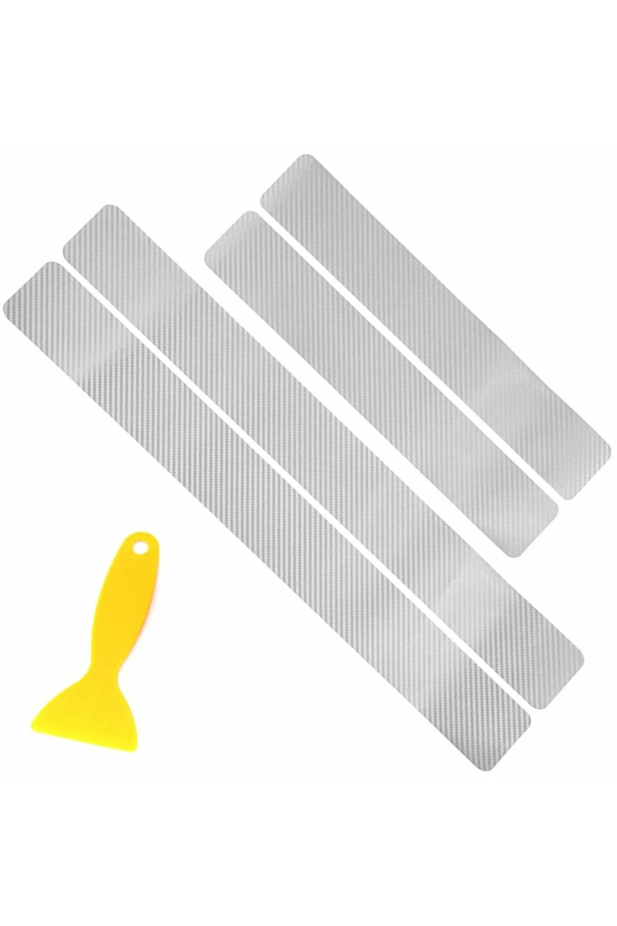 OEM Set of 4 car sill protectors, PVC poly, carbon silver- Trendyol