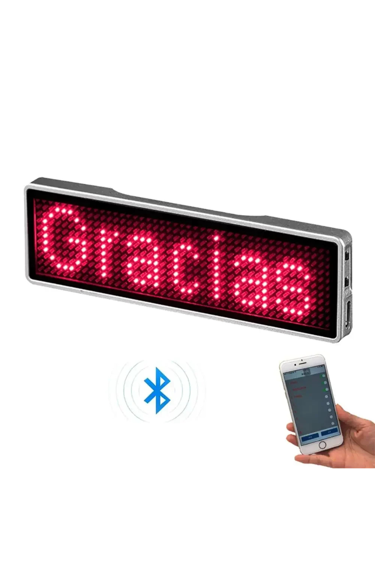 Choice Red Rechargeable Bluetooth Digital LED Badge Insignia DIY ...