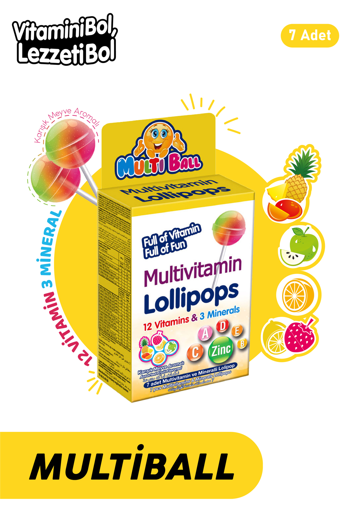 Multi Jelly Multiball Multivitamin Lollipops 7 Adet - Fiyatı, Yorumları