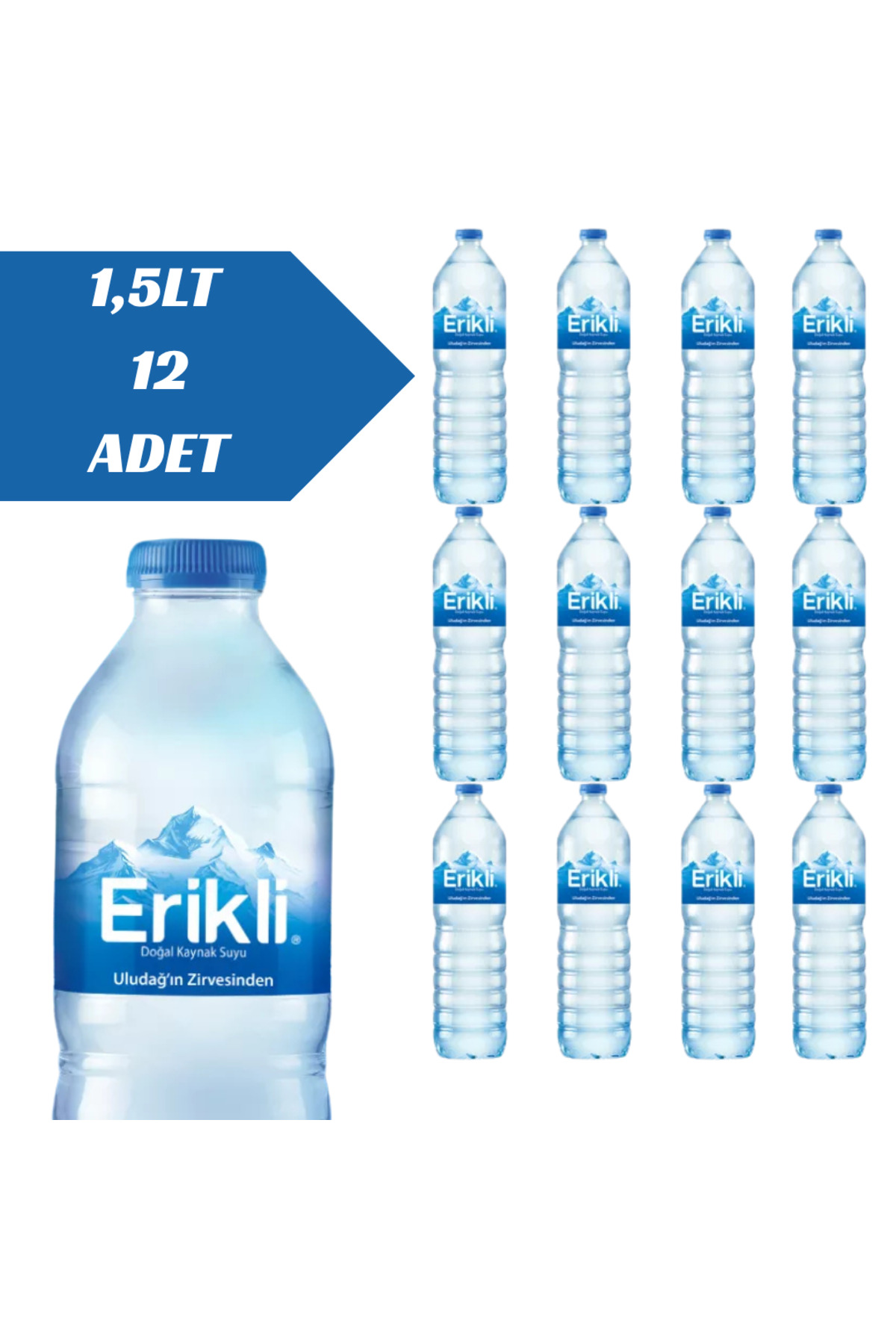 Erikli ERİKLİ DOĞAL KAYNAK SUYU 1,5 LT PET SU X 12 ADET - Fiyatı, Yorumları