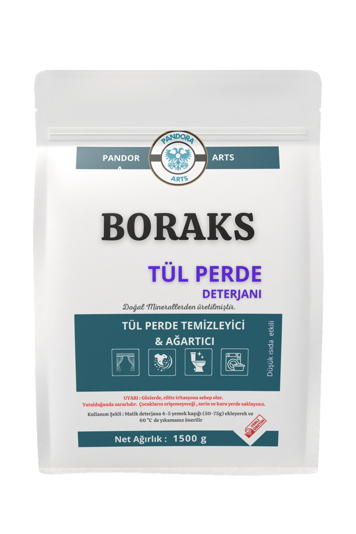 Pandora Arts Boraks Katkılı Toz 1500 gr Tül Perde Temizleyici Deterjan ...