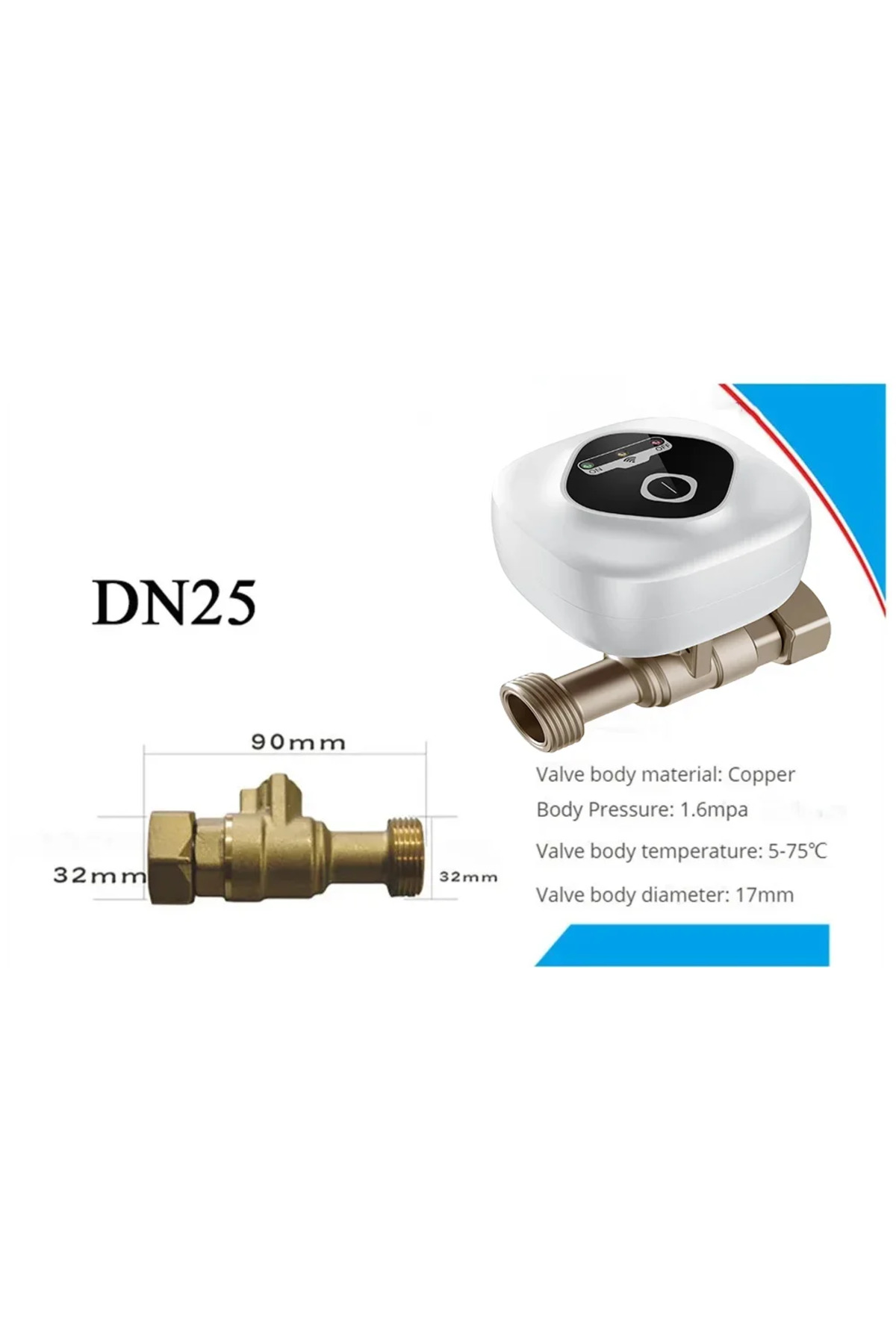 Choice DN25 Automatic EU eWelink APP WiFi Smart Valve Water Gas Shutoff ...