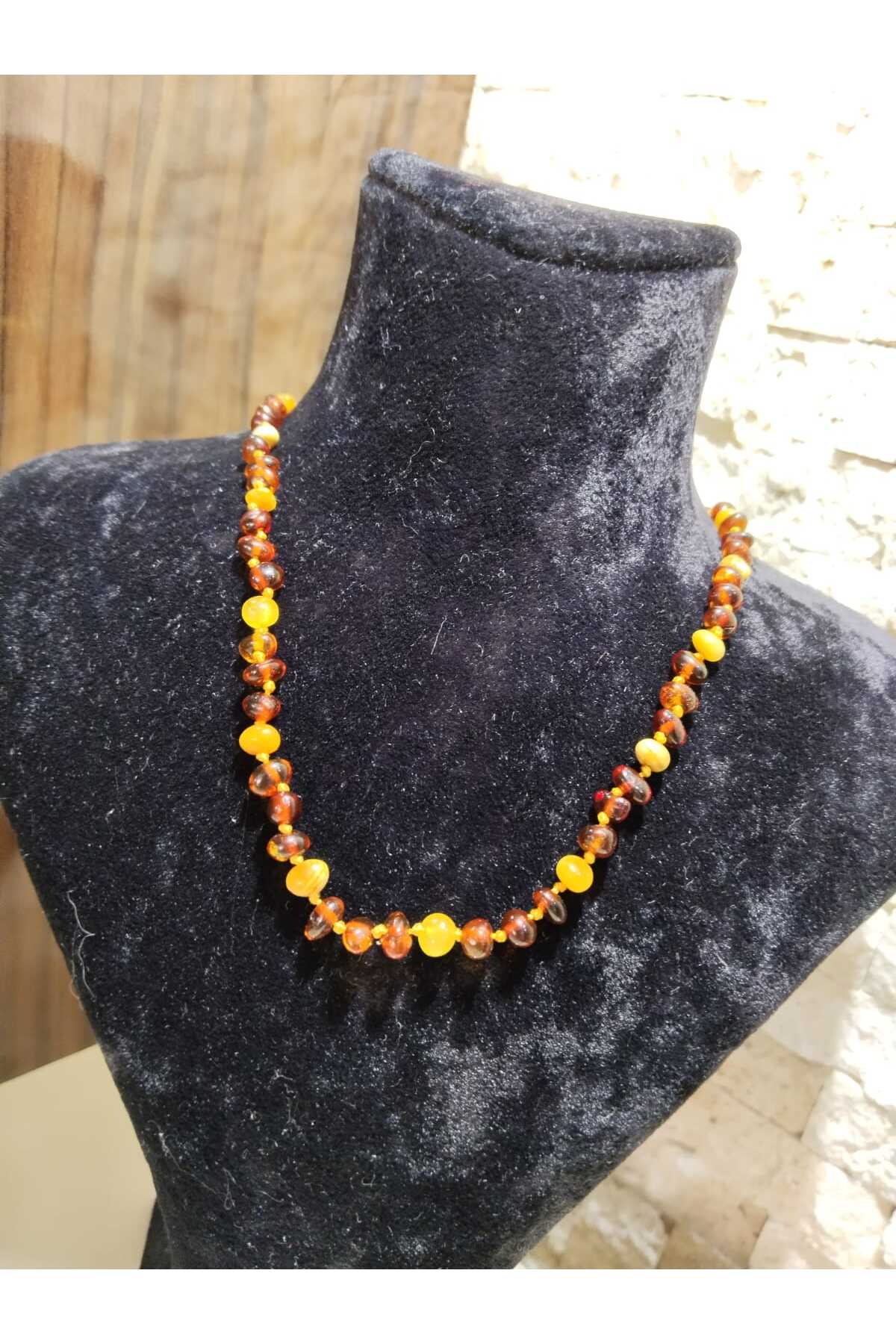Store 1 Bebek Kehribar Kolyesi %100 Sertifikalı Diş Çıkarma Kolyesi(30 ...