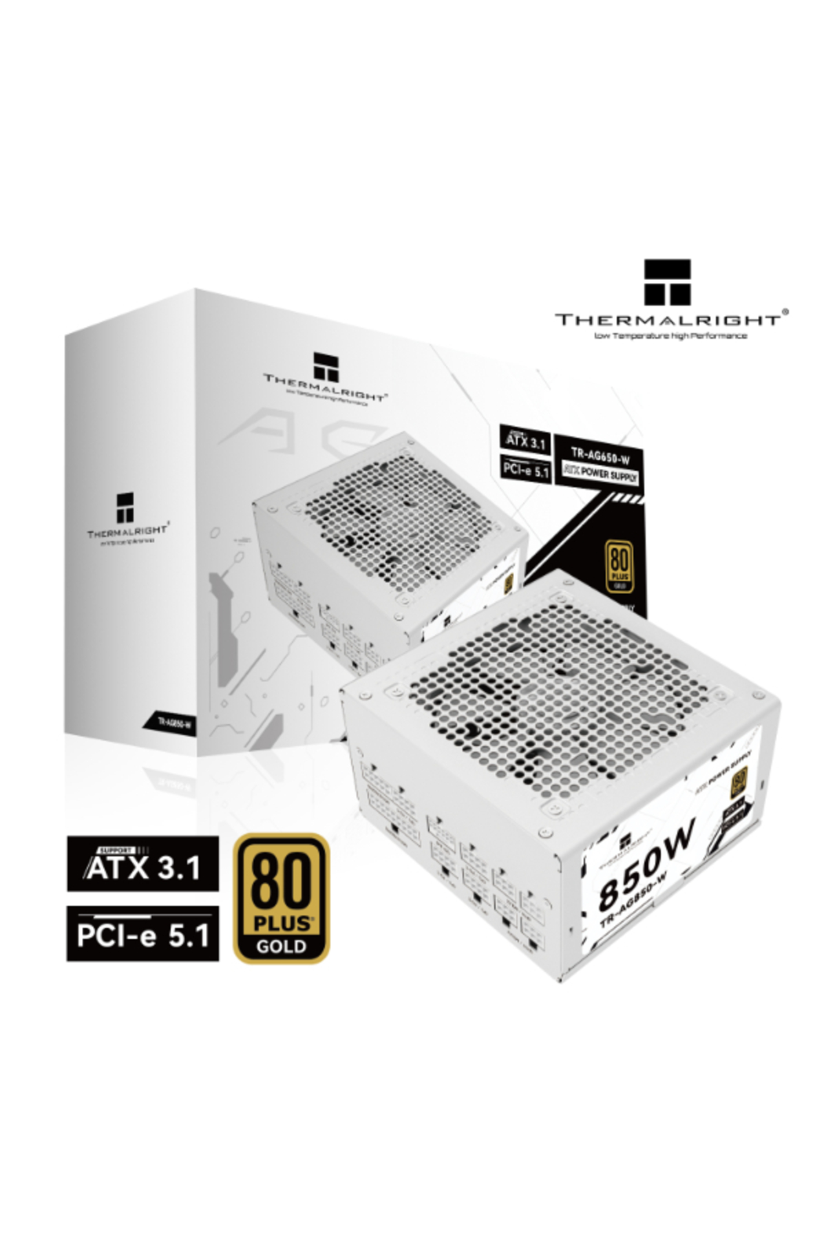 ThermalRight TR-AG 850-W Gold 80+ modular PSU, ATX 3.1 - White- Trendyol