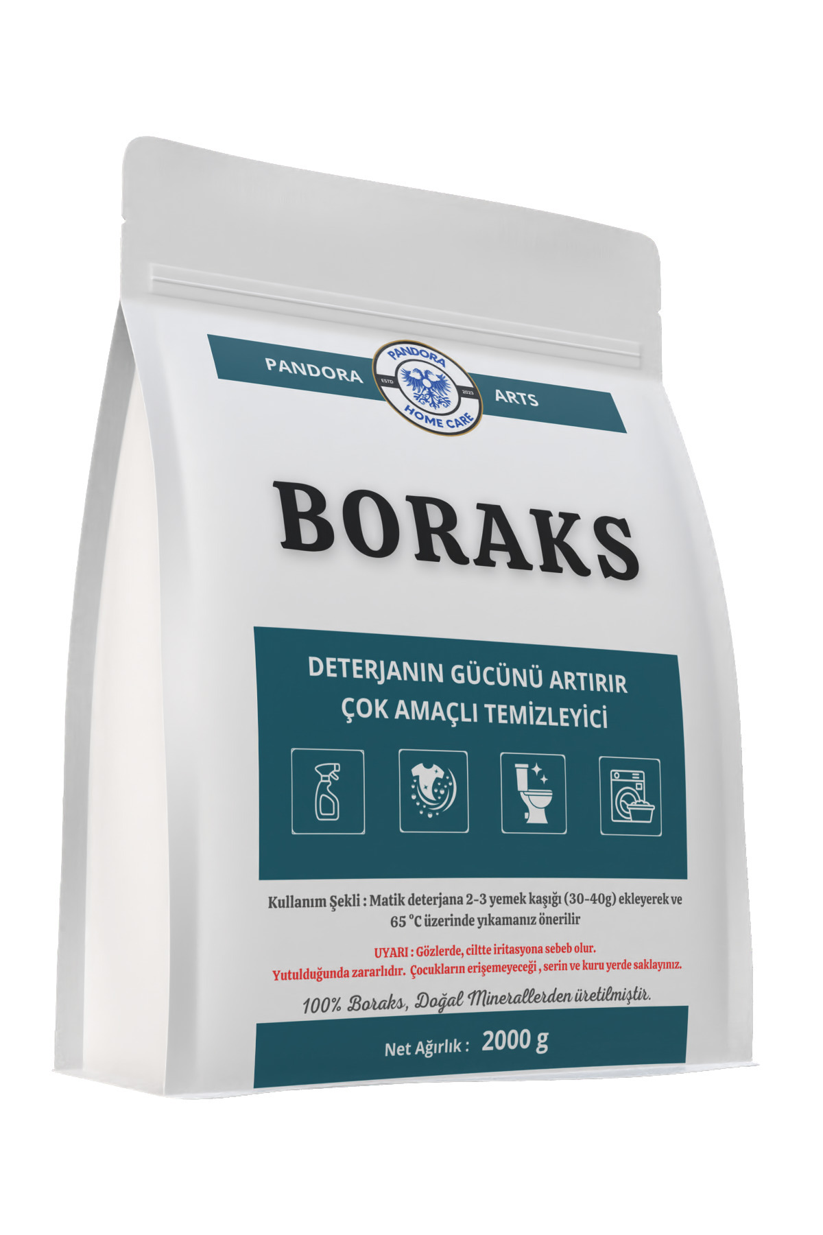 Pandora Arts Boraks Katkılı Toz 2000g 2 Kg Doğal Deterjan Katkısı - Fiyatı, Yorumları