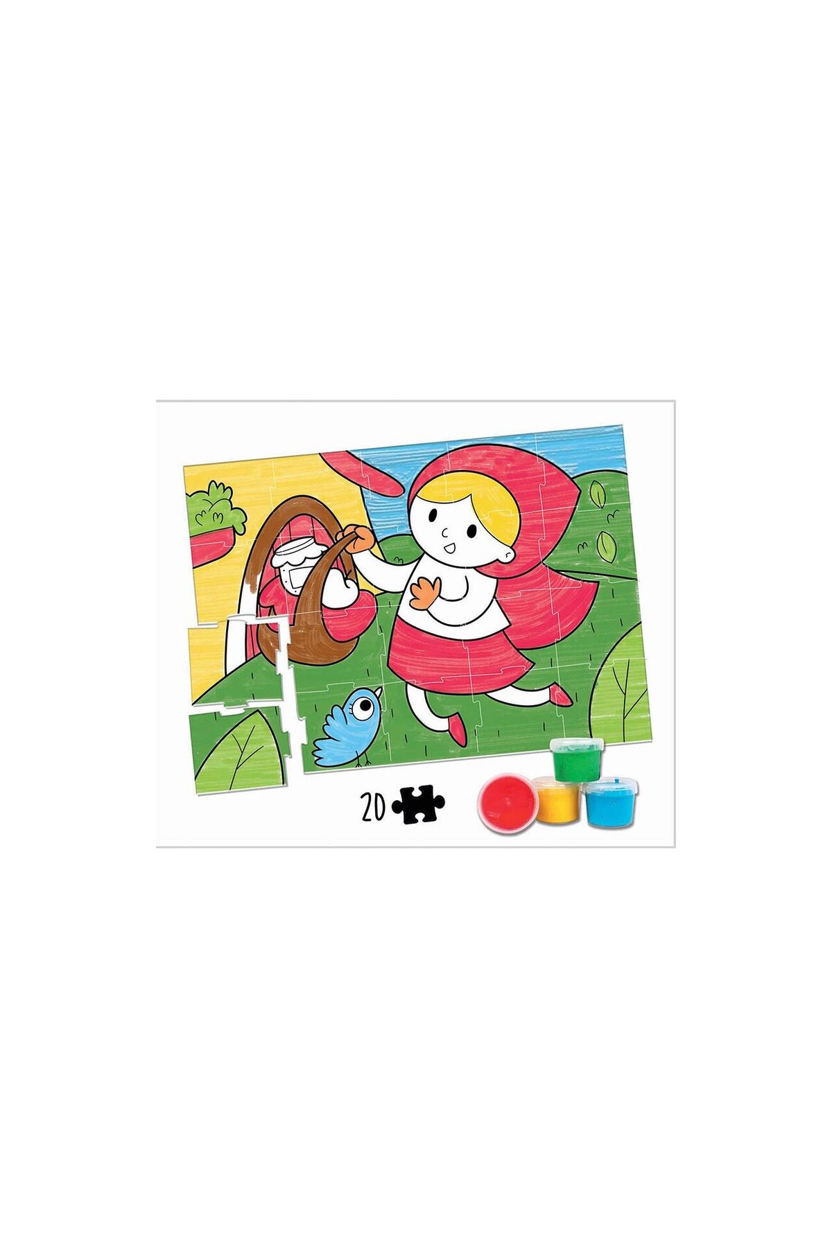EDUCA Puzzle de colorat - Little Red Riding Hood Colouring Puzzle, 20 ...