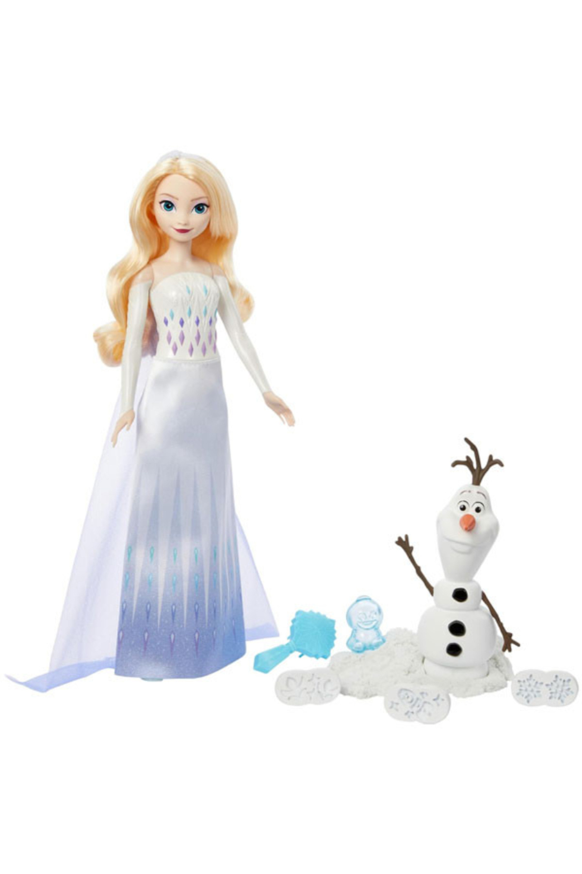 Mattel Disney Princess Elsa Frozen and Olaf Doll, Magical Modeling Snow ...
