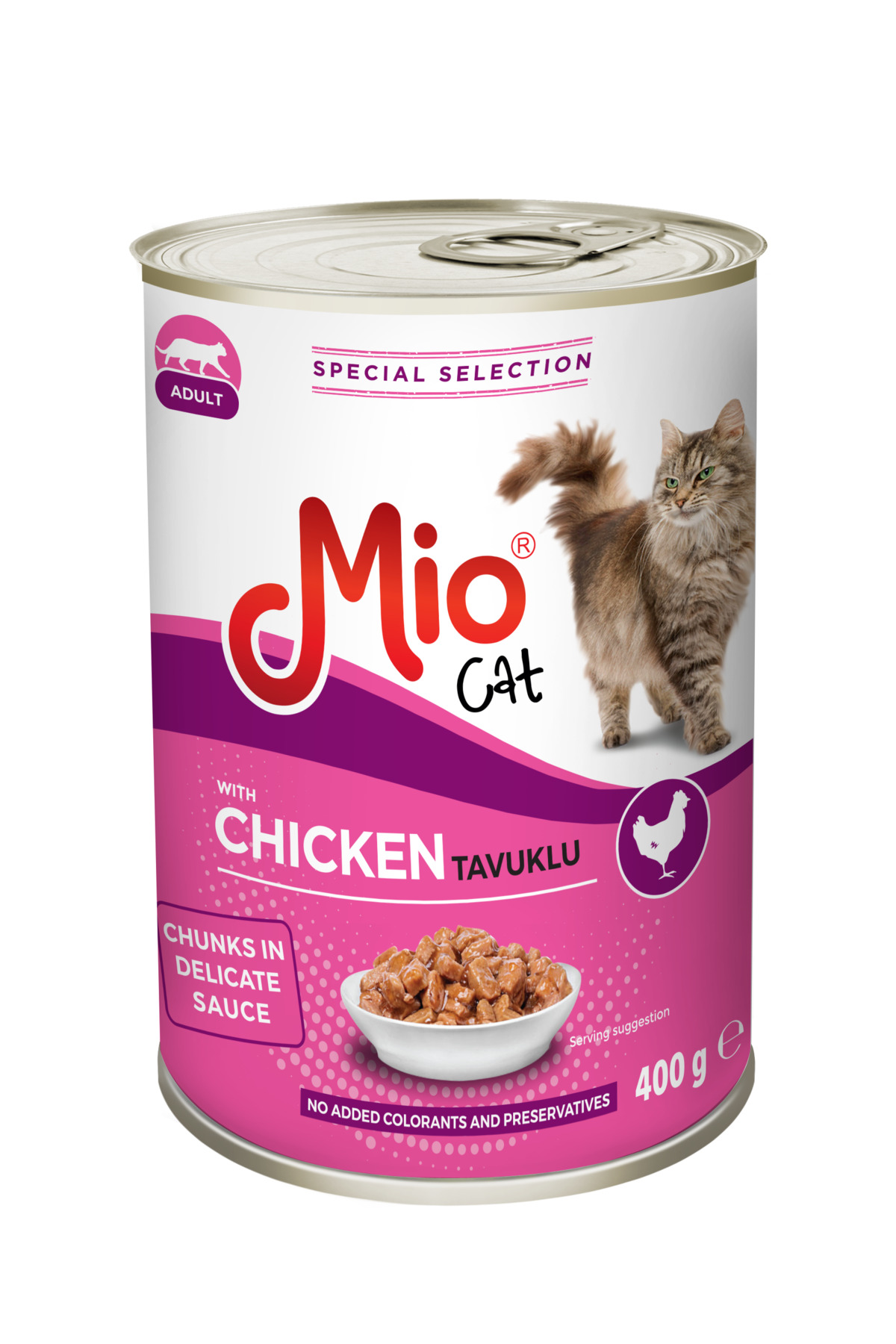 Mio Mio 400 gr Kedi Yaş Mama - Tavuklu x 10 adet - Fiyatı, Yorumları