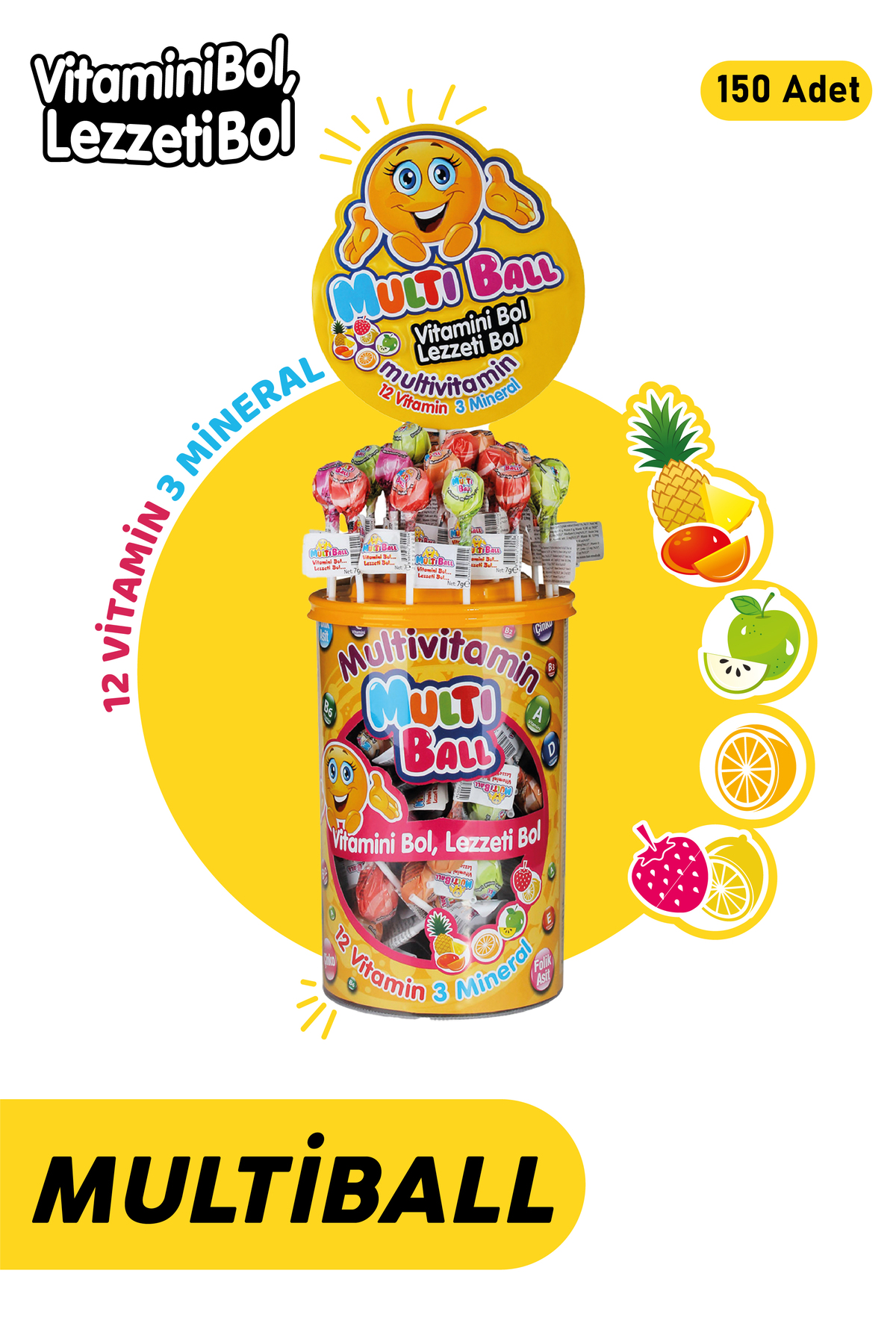 Multiball Multi Ball Lolipop Multivitamin 150lı Paket - Fiyatı, Yorumları