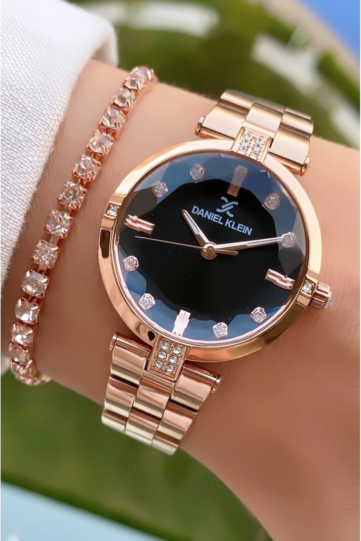Daniel Klein Kadın Saat – Orijinal – Rose Siyah – Kristal Cam – 2 Yıl ...