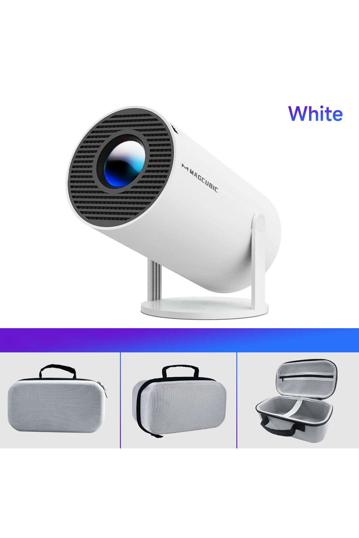 Choice UK Plug White Bag Magcubic Projector HY300 Pro 8K Android 14 ...