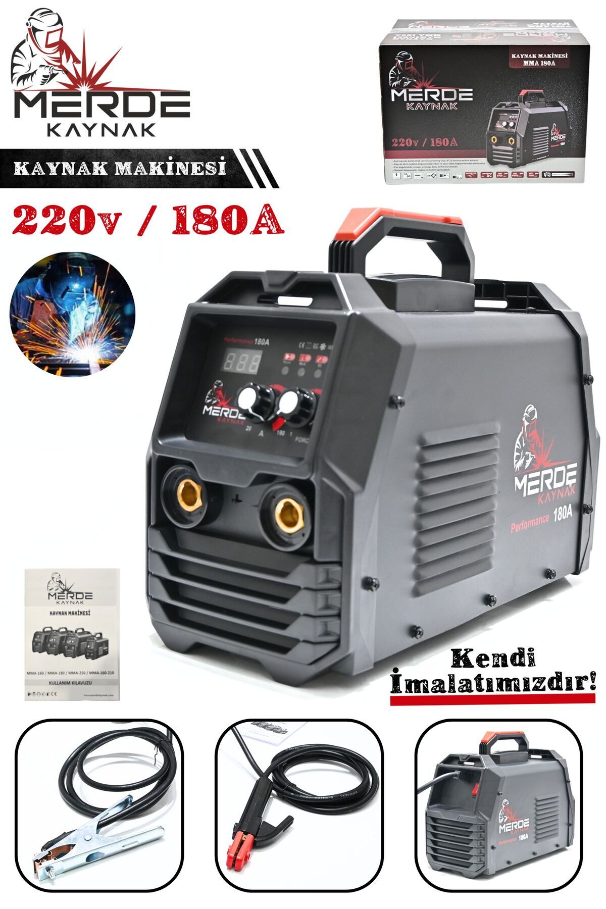 MERDE 180 Amper Yeni Nesil Tam Profesyonel Dijital Göstergeli İnvertör ...