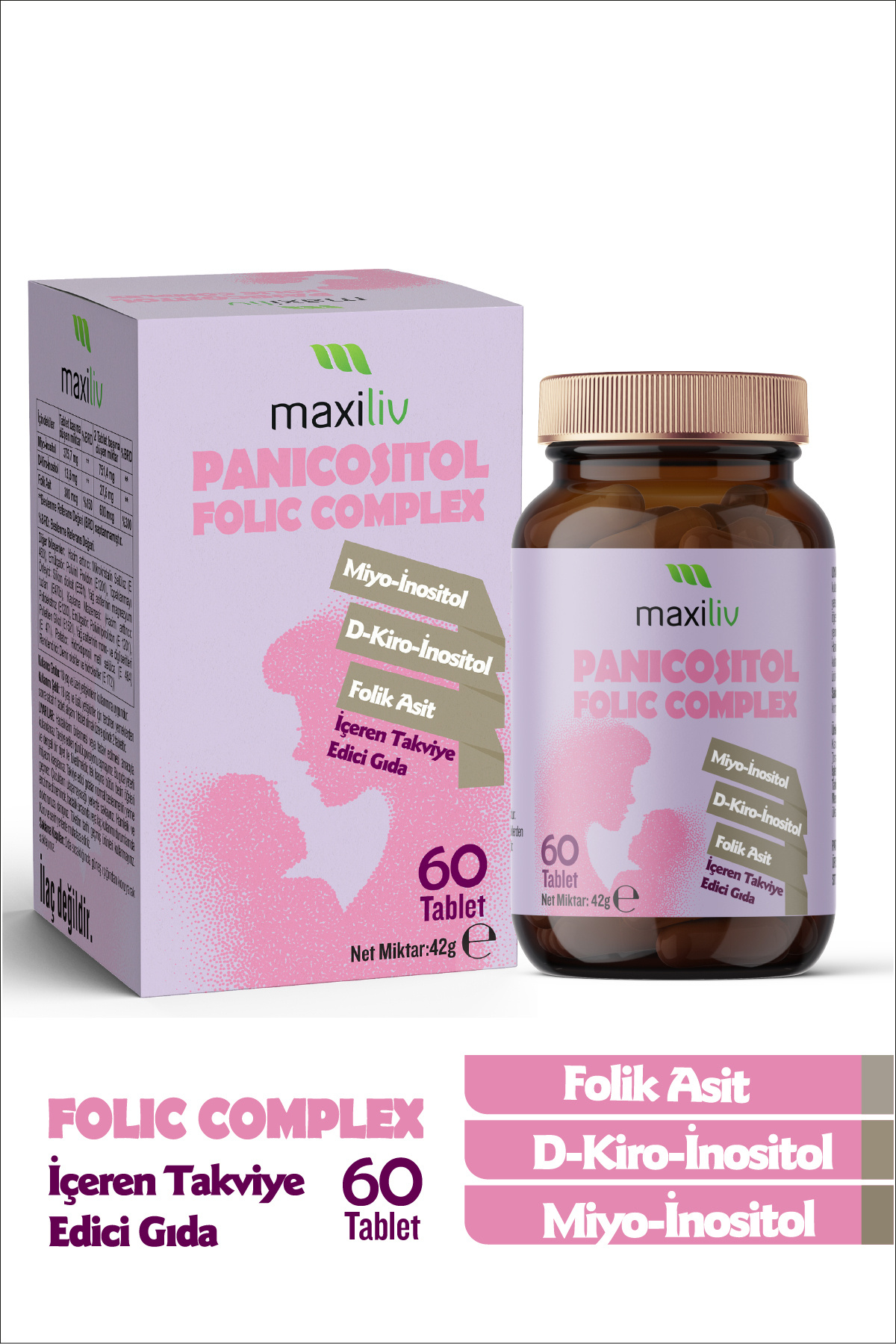Maxiliv Panicositol Folic Complex 60 Tablet – Miyo-inositol, D-kiro ...