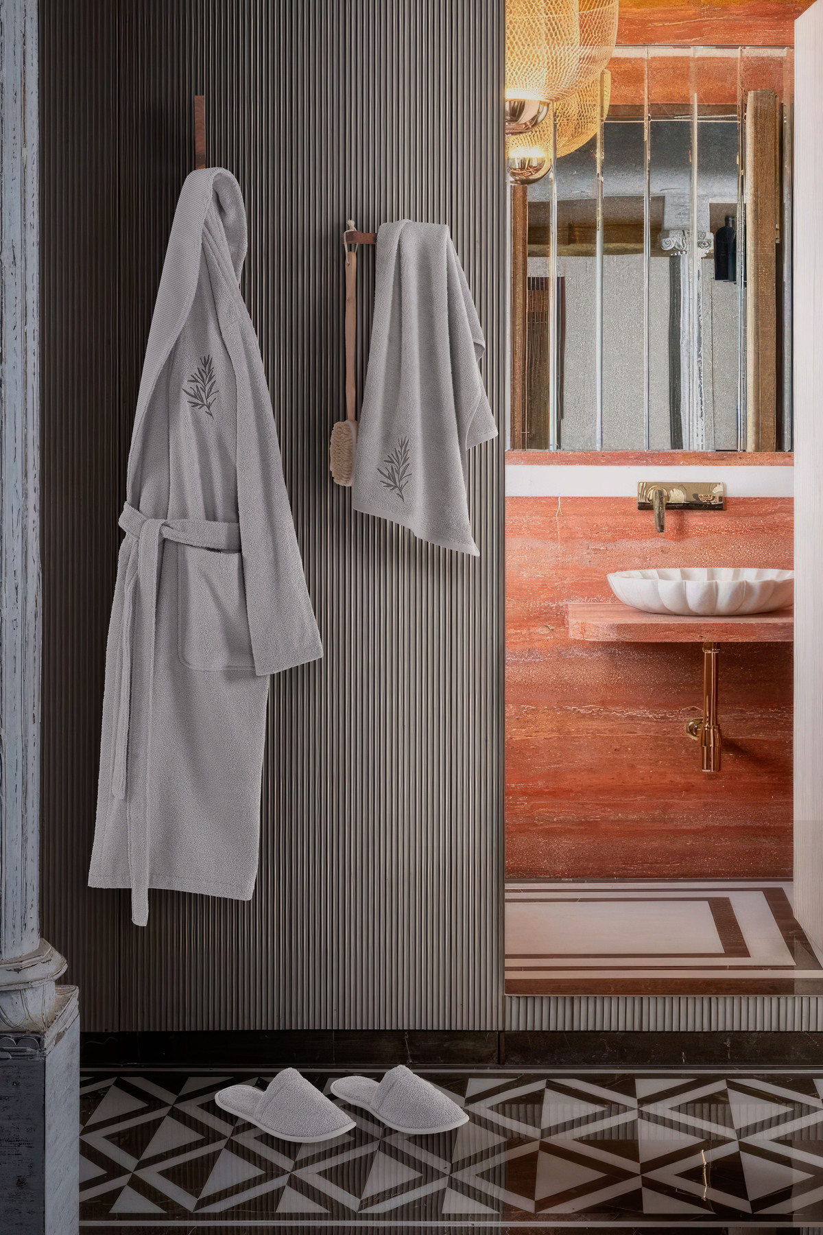 MARİBOR Gri - Erkek Bambu Bornoz Seti - 3 Parça - Fiyatı, Yorumları