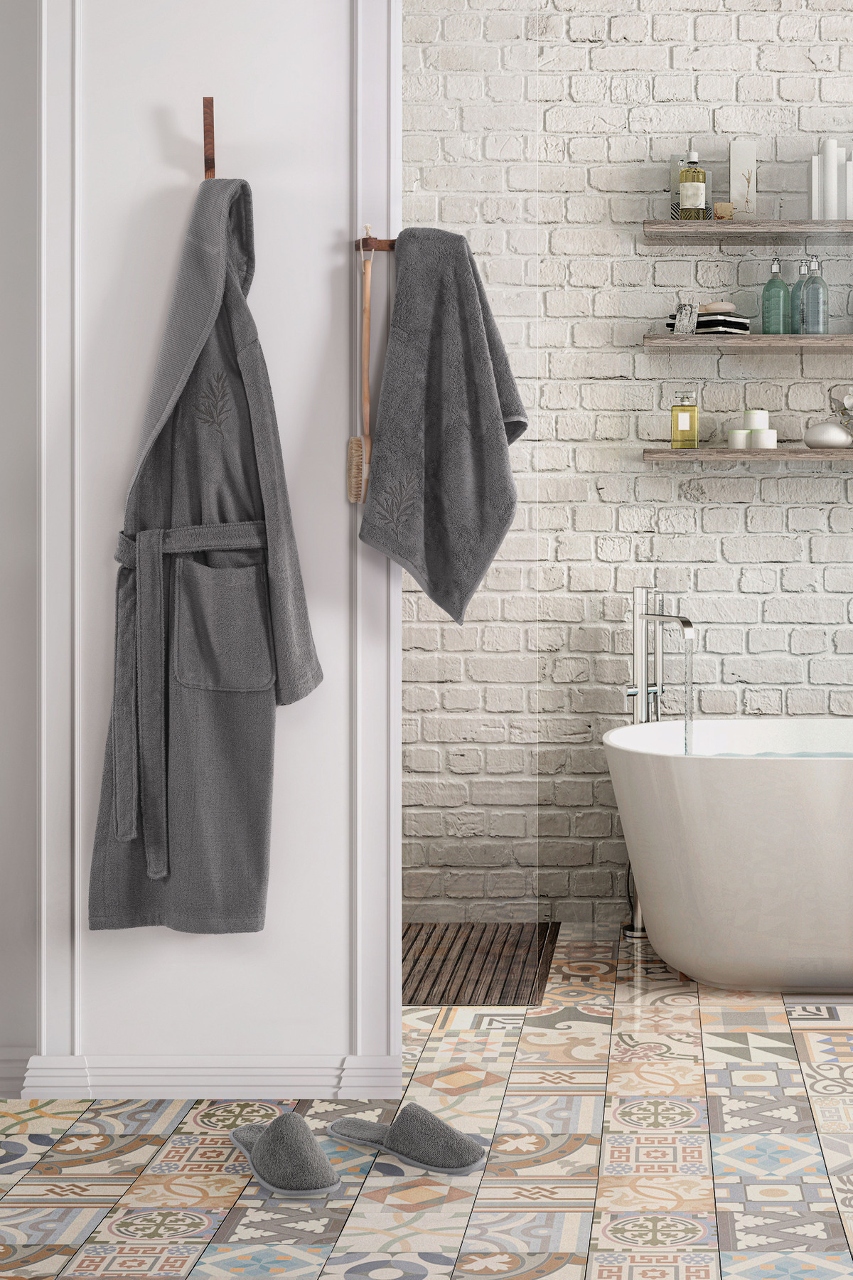 MARİBOR Antrasit - Erkek Bambu Bornoz Seti - 3 Parça - Fiyatı, Yorumları