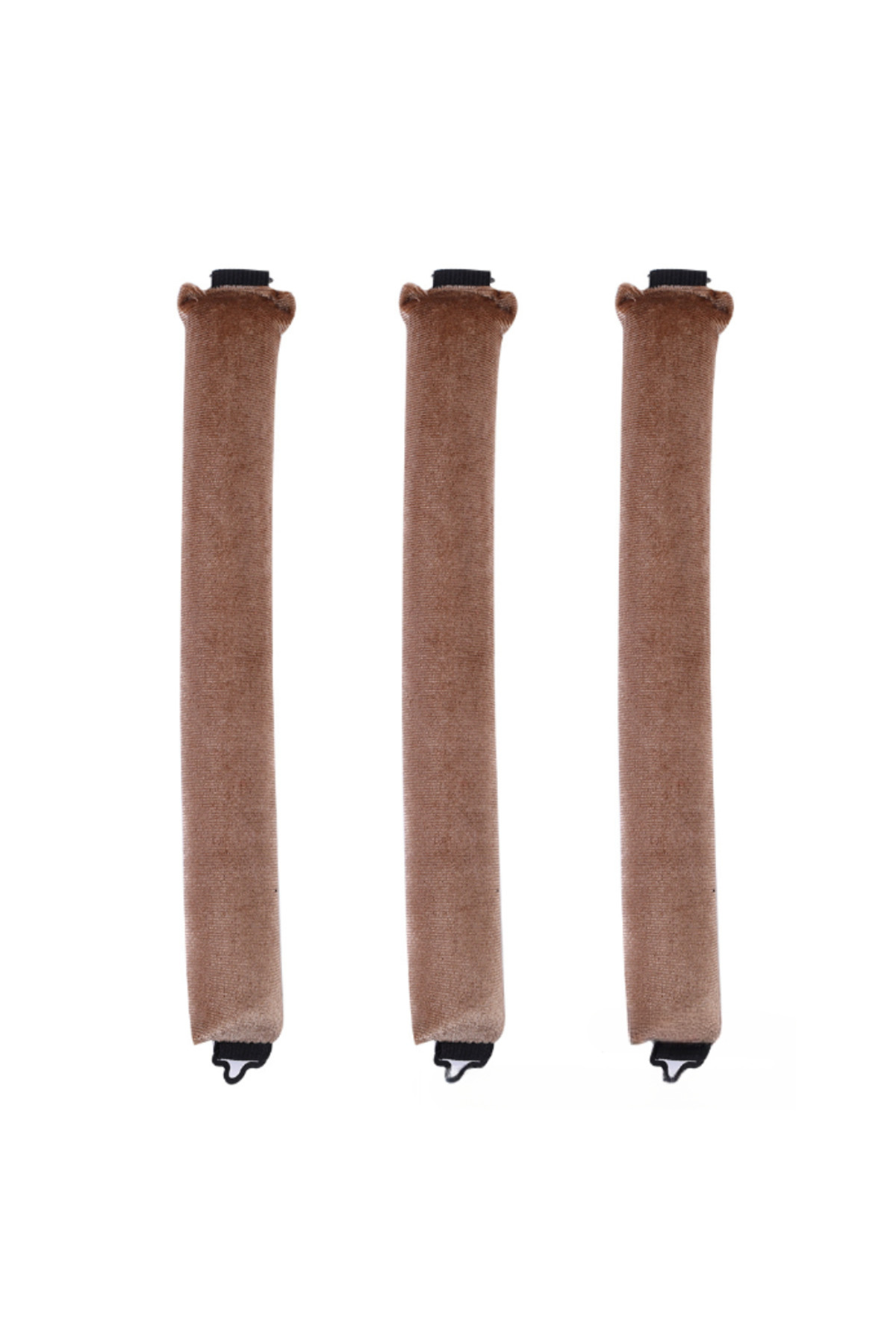OEM Set of 3 heatless curling irons, made of velvety foam, natural ...