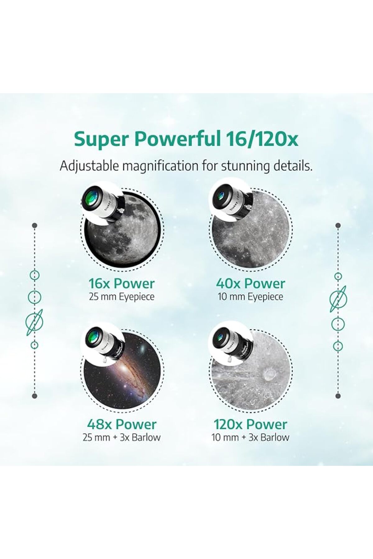 Slokey 40070 astronomical telescope, with 16x-120x magnification for ...