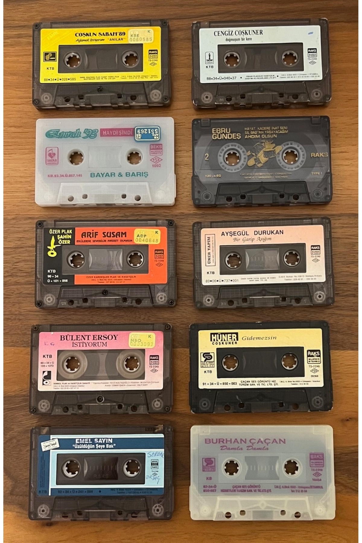 Plakevi İzmir 10 Tane Türkçe Arabesk Fantezi Kaset Lotu Kartonetsiz ...