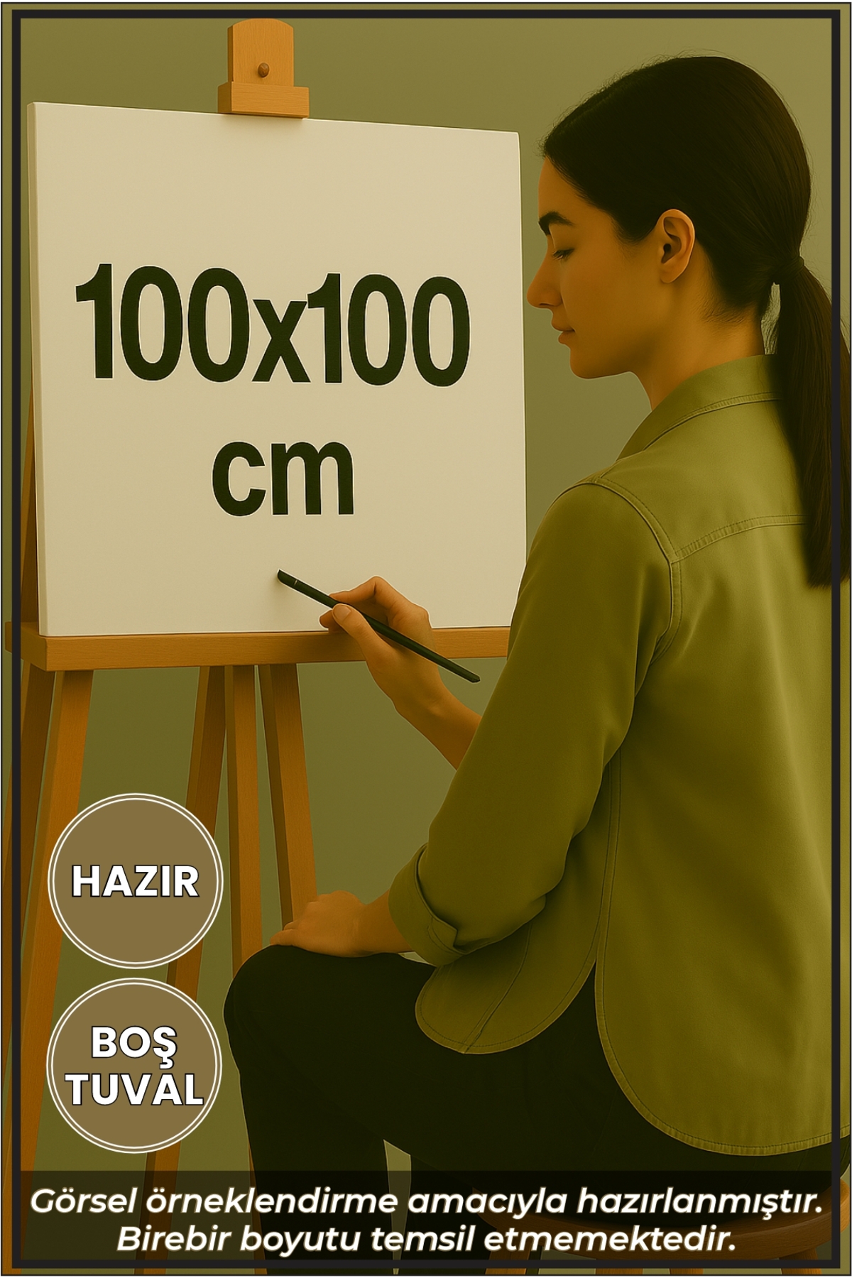 KOSS Dijital 100x100cm 1 Adet Kare Boş Tuval Kanvas Resim Tuvali, Sanat ...