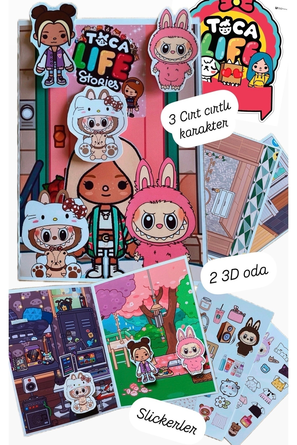 Magic Cat Toca Boca Labubu Sticker Seti Çocuk Oyun Hediye Yapişkanlar ...