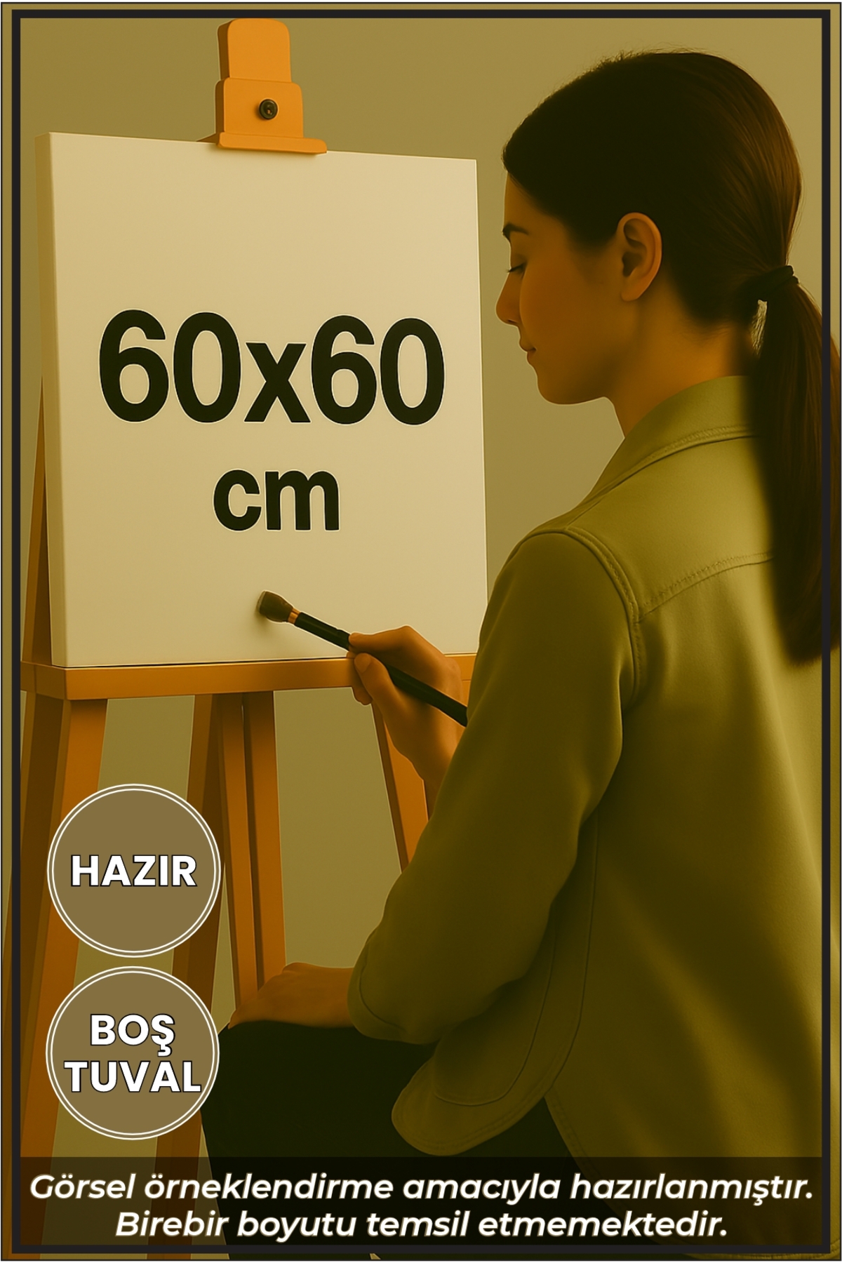 KOSS Dijital 60x60cm 1 Adet Kare Boş Tuval Kanvas Resim Tuvali, Sanat ...