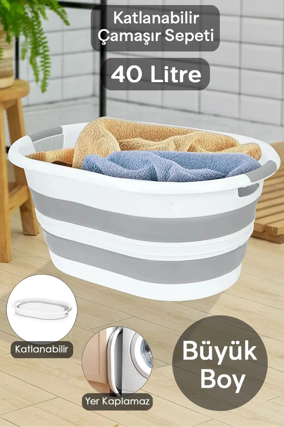 HomeShopping Katlanabilir Silikon Çamaşır Sepeti - Akordiyon Sepet ...