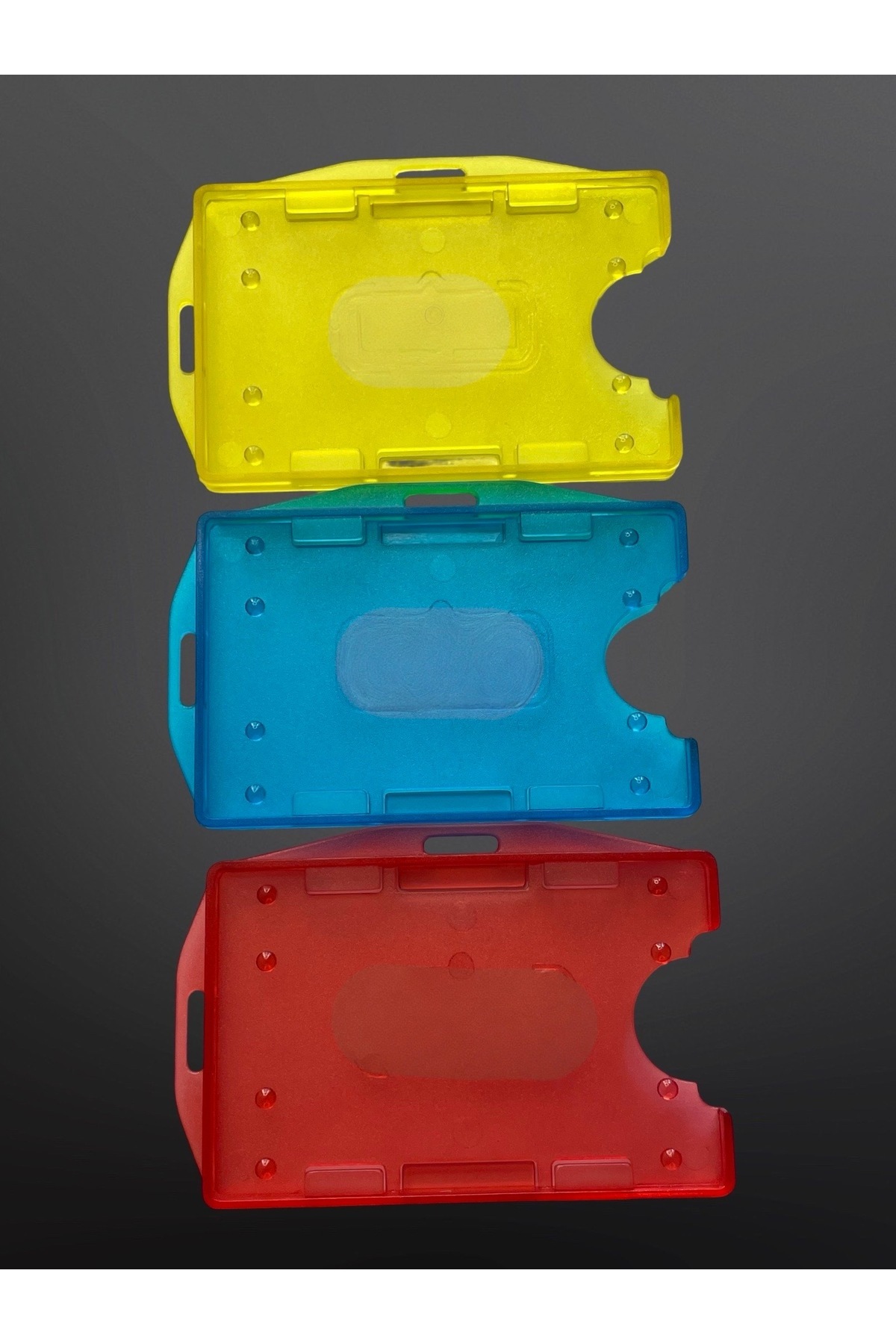 StormiStoretr 3'lü Renkli Kart Koruyucu ID Badge Holder Seti – Sert ...