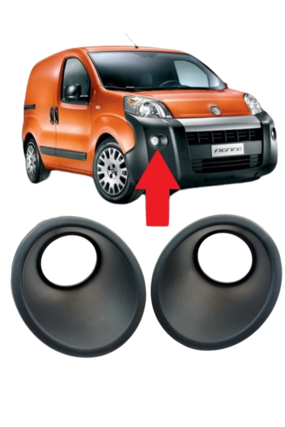 KAPOTO Fiat Fiorino Nemo Bipper Uyumlu Siyah Ön Sis Far Çerçevesi Sol ...