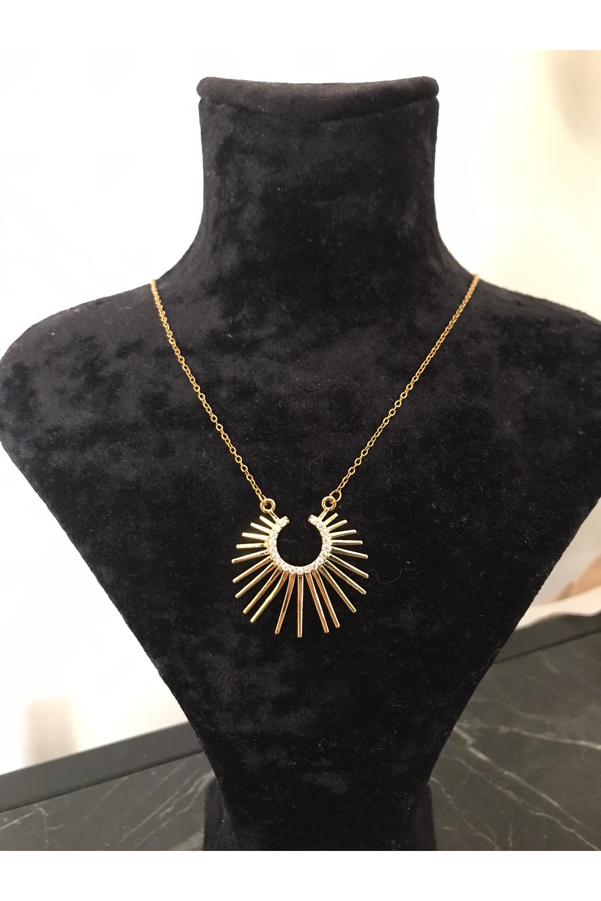 shop 316 L PASLANMAZ ÇELİK GOLD KAPLAMA MUTLULUK GÜNEŞİ KOLYESİ ...