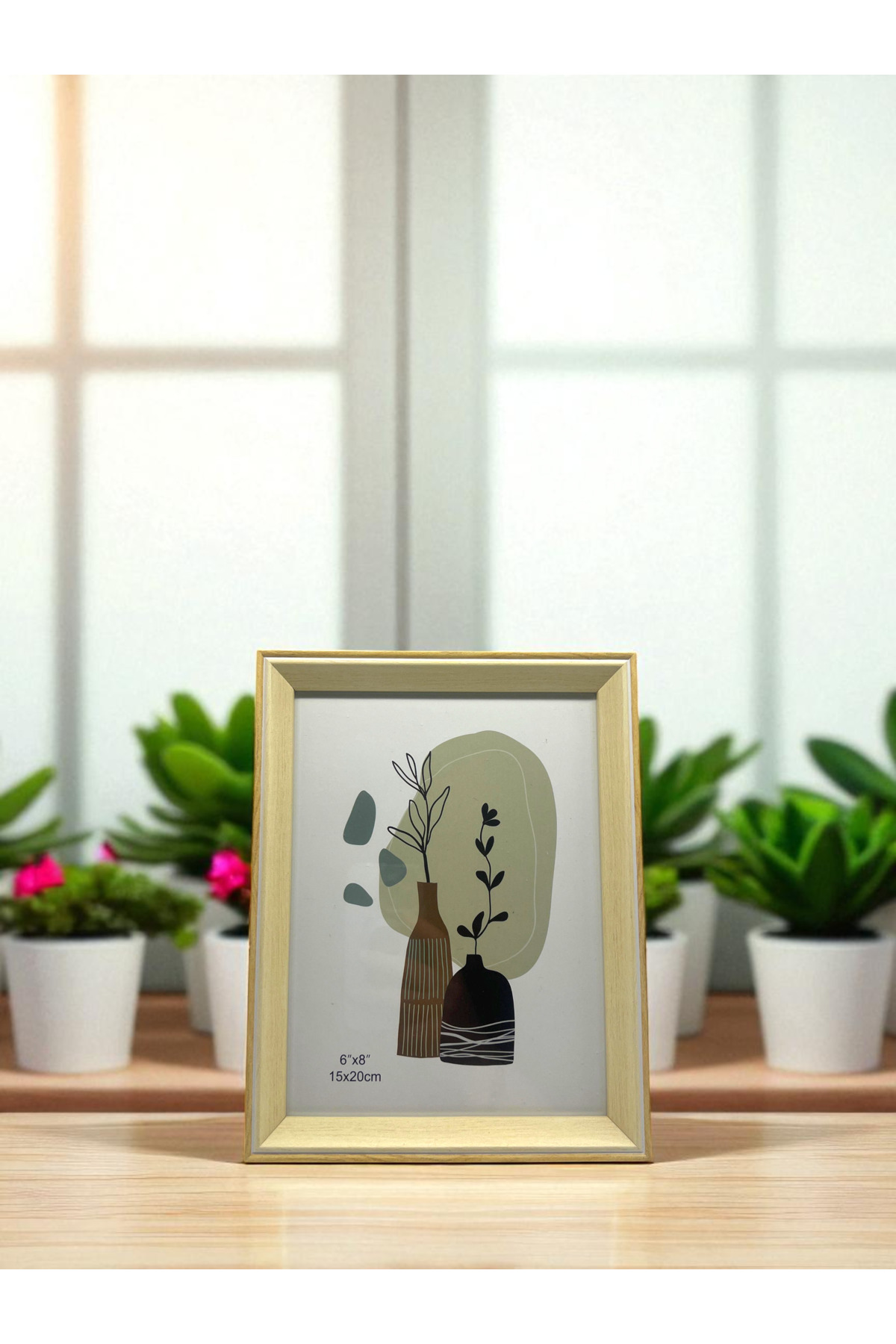 CİHO 15×20 Cm Camlı Ahşap Dekoratif Kontrast Beyaz Detaylı Fotoğraf ...