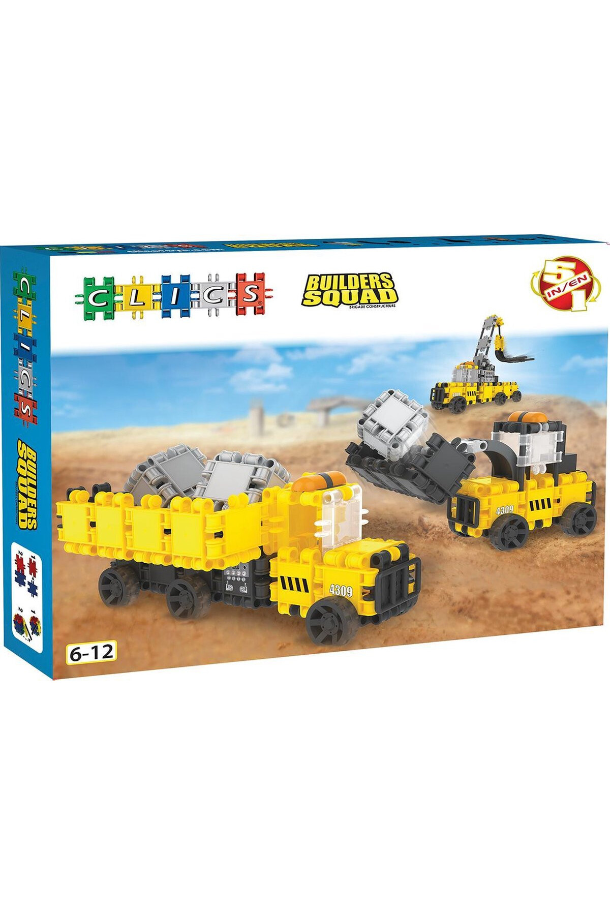 Clicstoys Construction Vehicles Building Set, Clicformers, Family ...