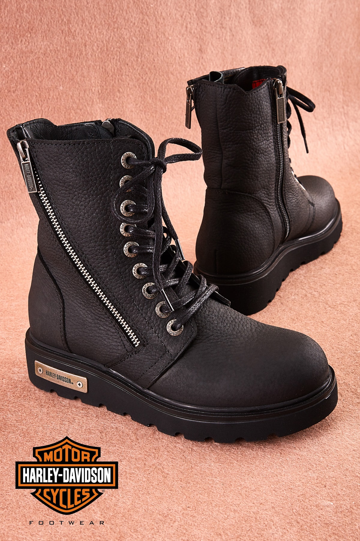 Harley Davidson Sude Black Mat Deri Kadın Bot Harley Davidson Sude Black Mat Deri Kadın Bot