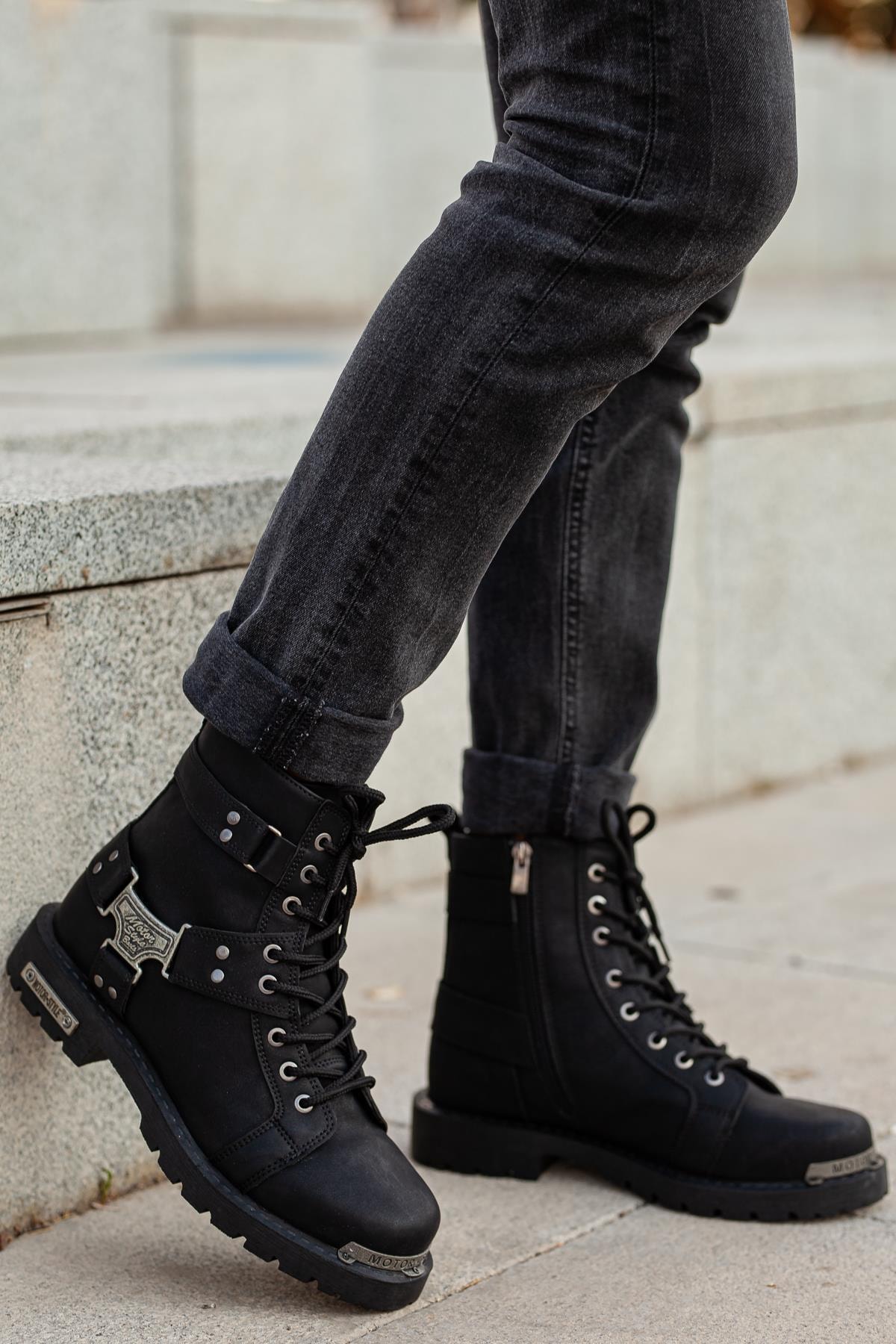 MUGGO Erkek Siyah Bot Men M512