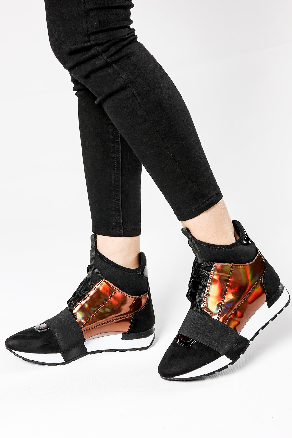 ENDİCAN SİYAH SUET BAKIR AYNA KADIN SPOR