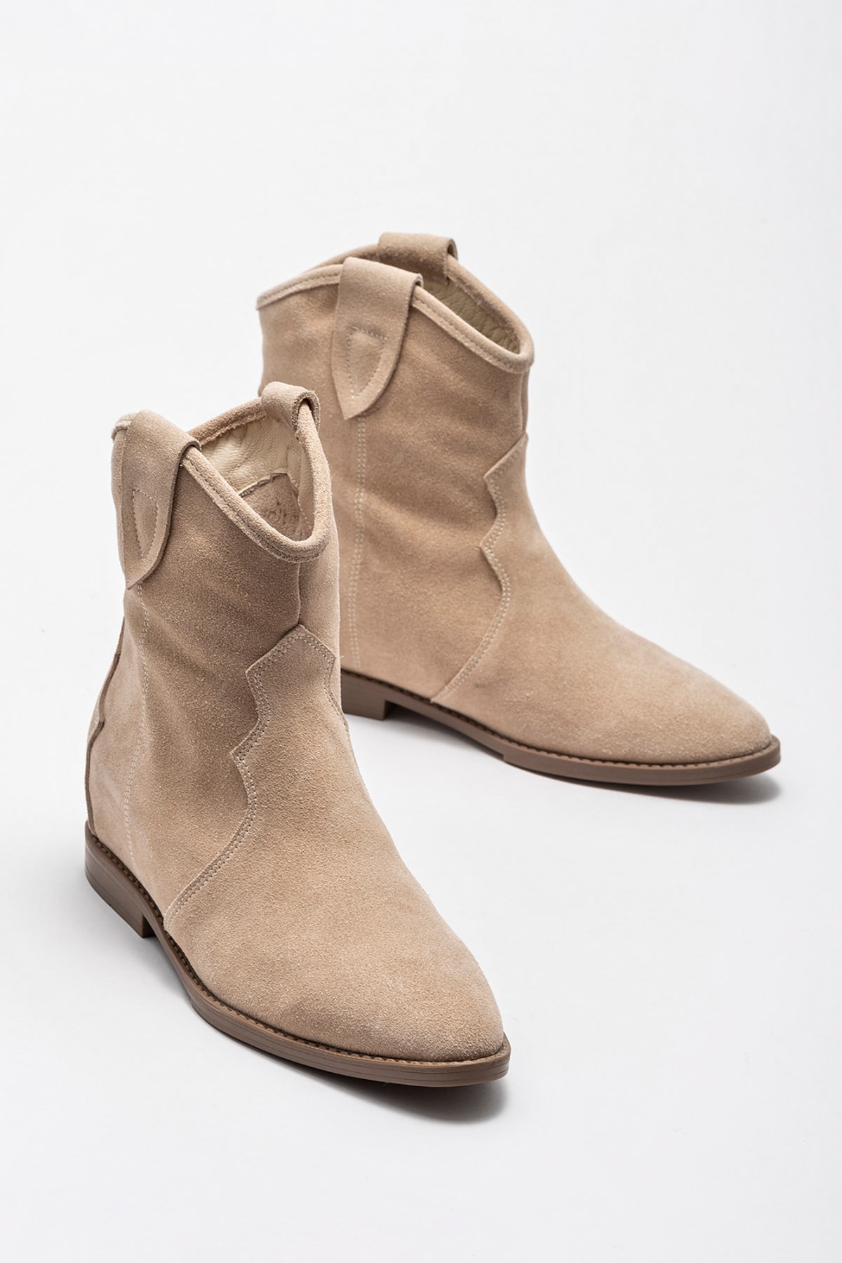 Elle Shoes OELLA Hakiki Deri Bej Kadın Bot