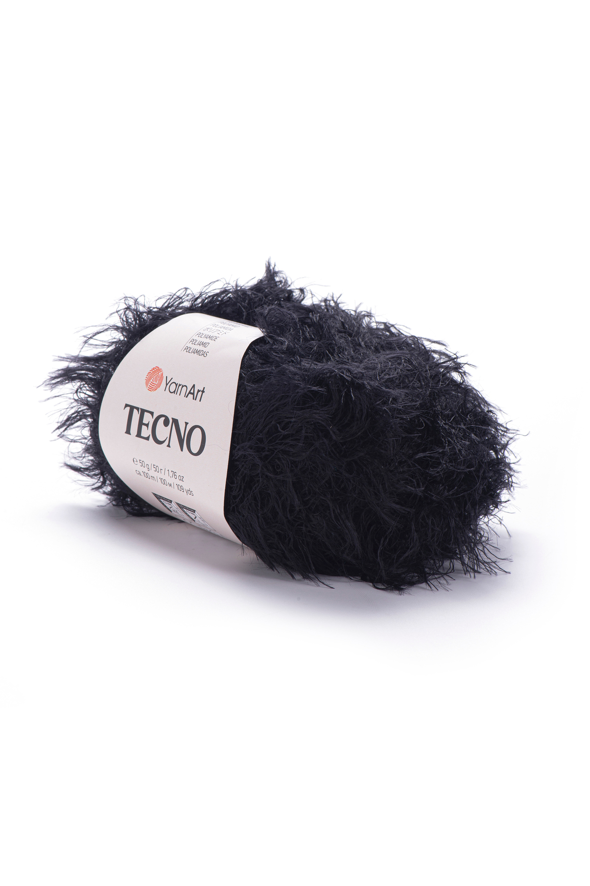 Yarnart Tecno - Fire de tricotat manual cu pene Negru-21- Trendyol