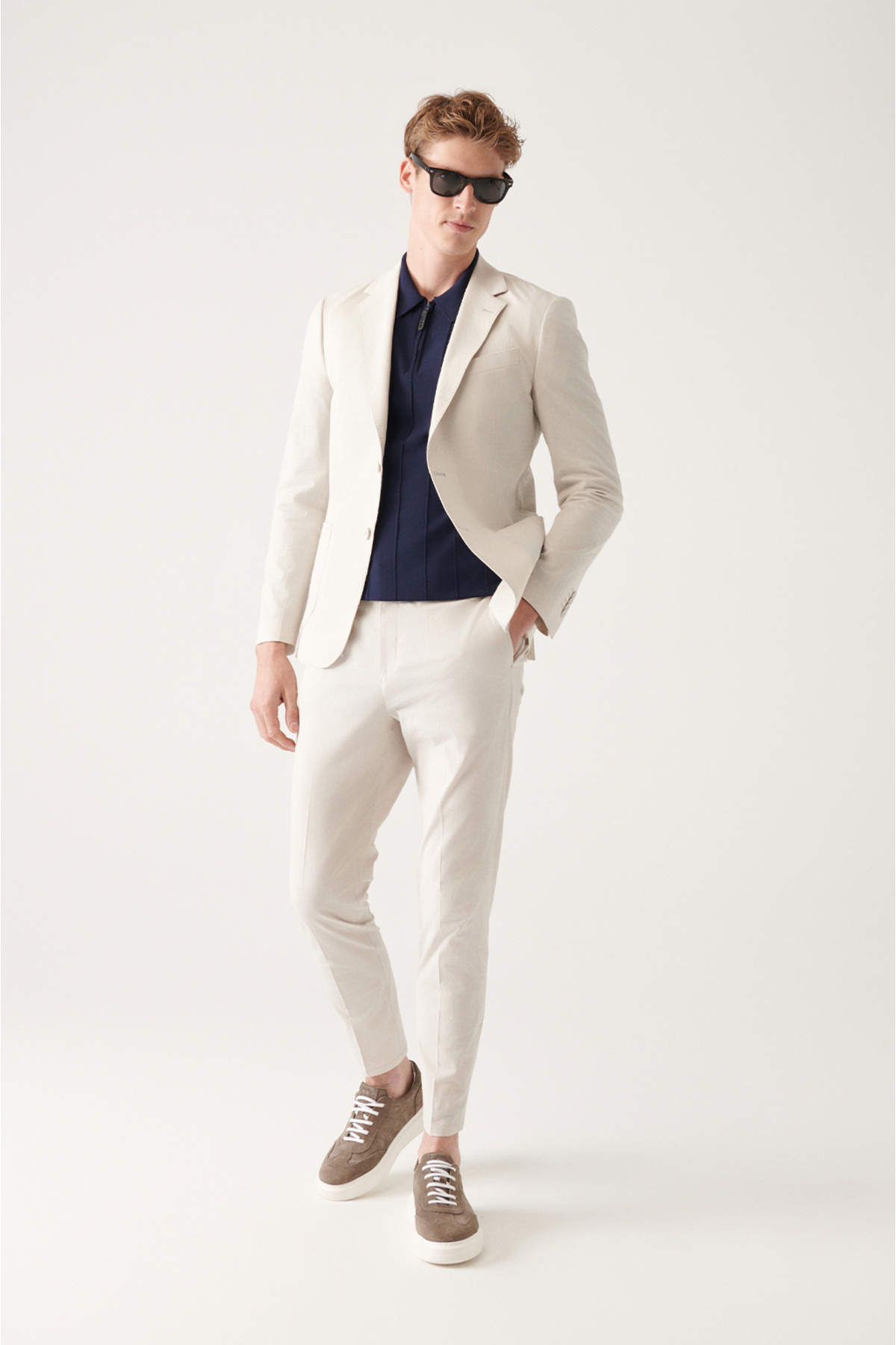 Avva Erkek Açık Gri Gofre Dokulu Yandan Cepli Esnek Pantolon A31y3212 ...