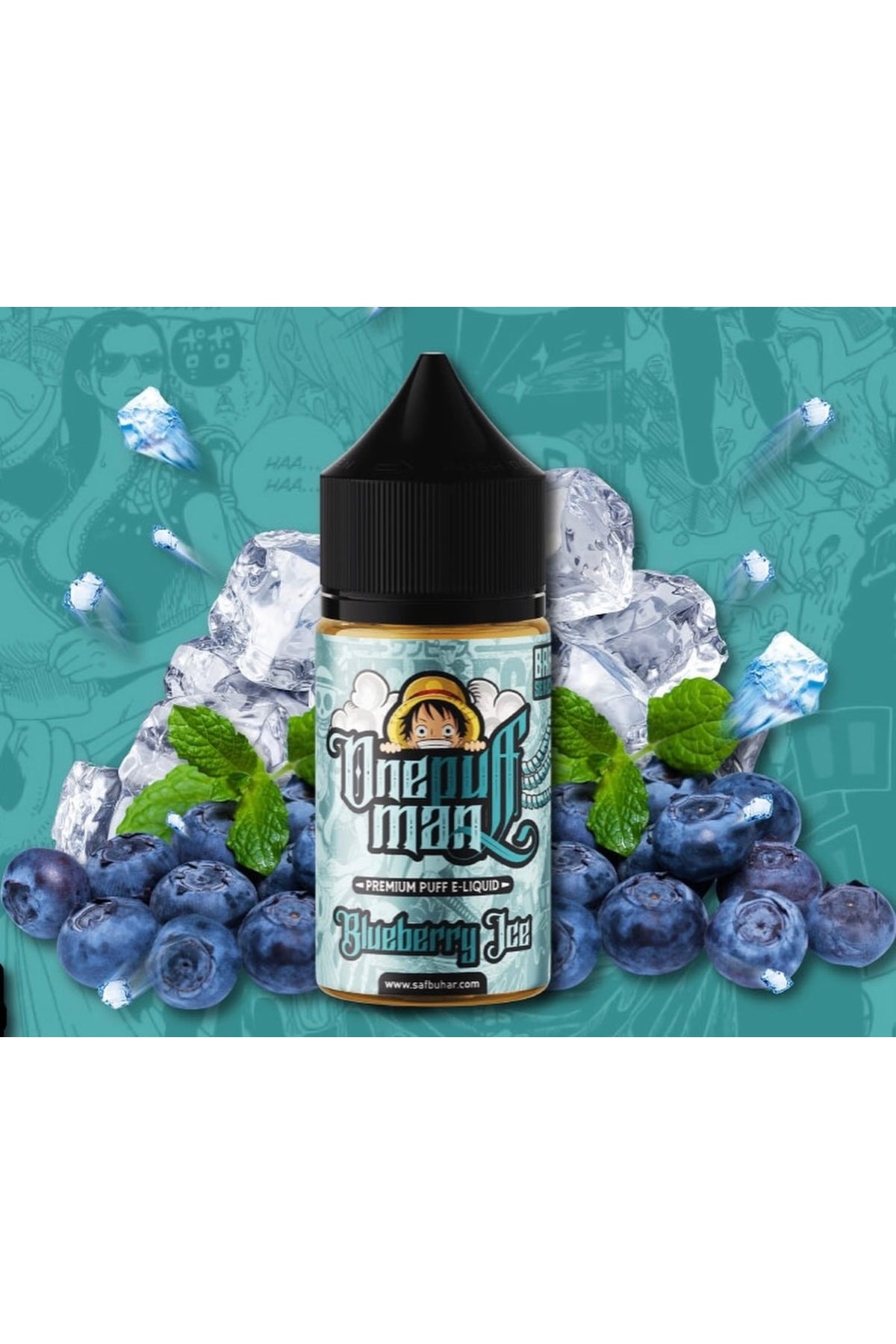 ONE PUFF MAN BlueberryIce 30ML/35 MG Salt- 3X Aroma ve Soğutuculu Likit ...