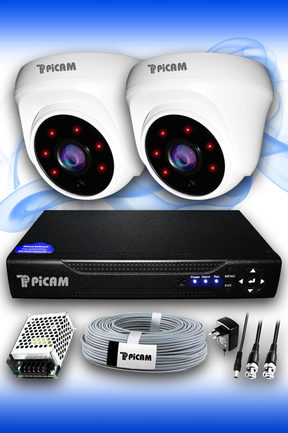 Picam 2 Kameralı Dome 2 Iç Kamera Set Hdd'siz Full Hd Gece Görüşlü ...