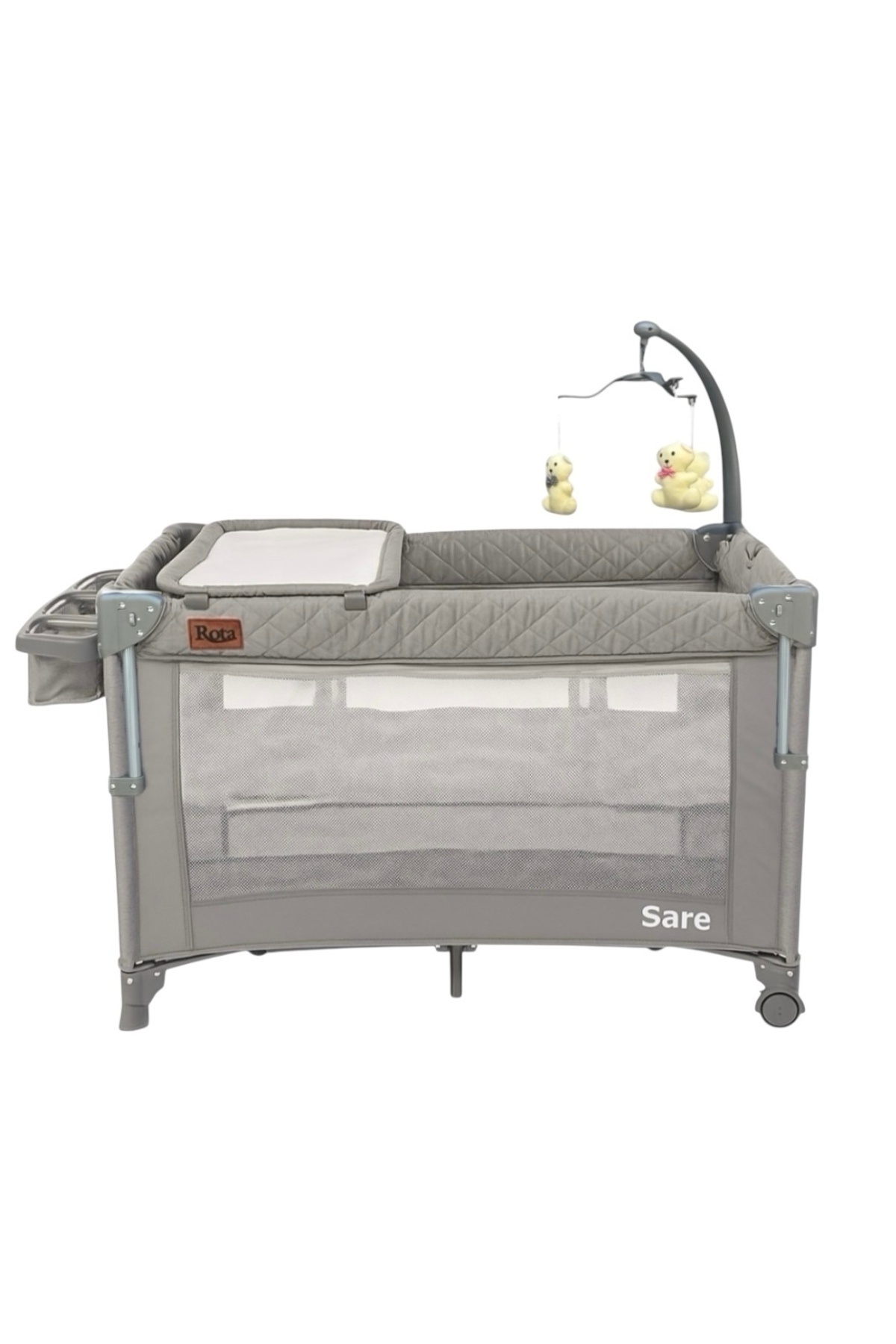 ROTA Sare Anne Yanı Park Yatak Oyun Parkı Beşik 70x110 Cm - Gri ...