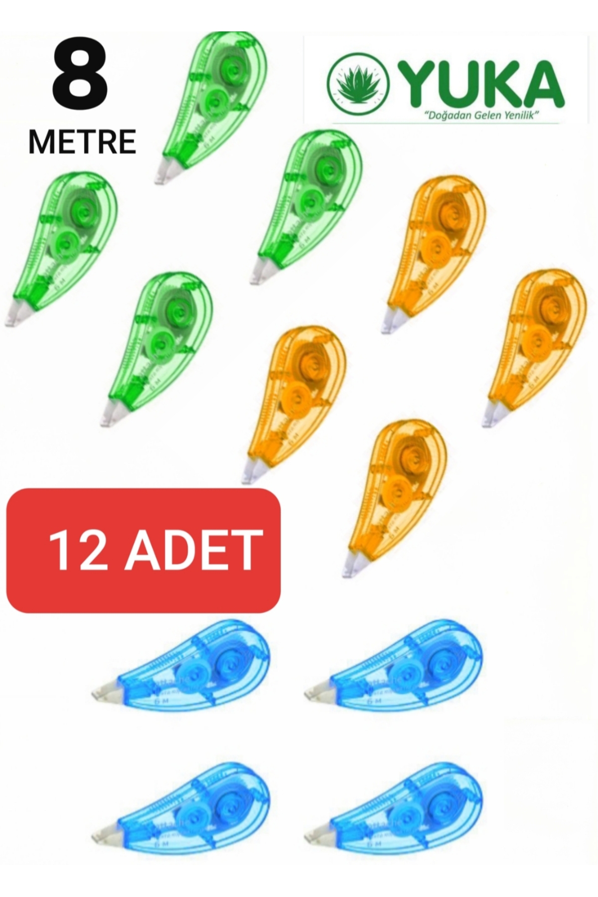 Yuka Şerit Silici 12 ADET 5 Mm X 8 Metre Daksil Şerit Düzeltici ...
