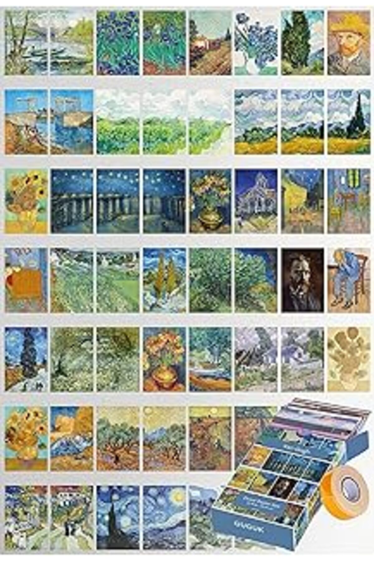 GUGUK Van Gogh 54 Adet Poster Seti, Tasarım Kutulu, Dekoru - Fiyatı ...