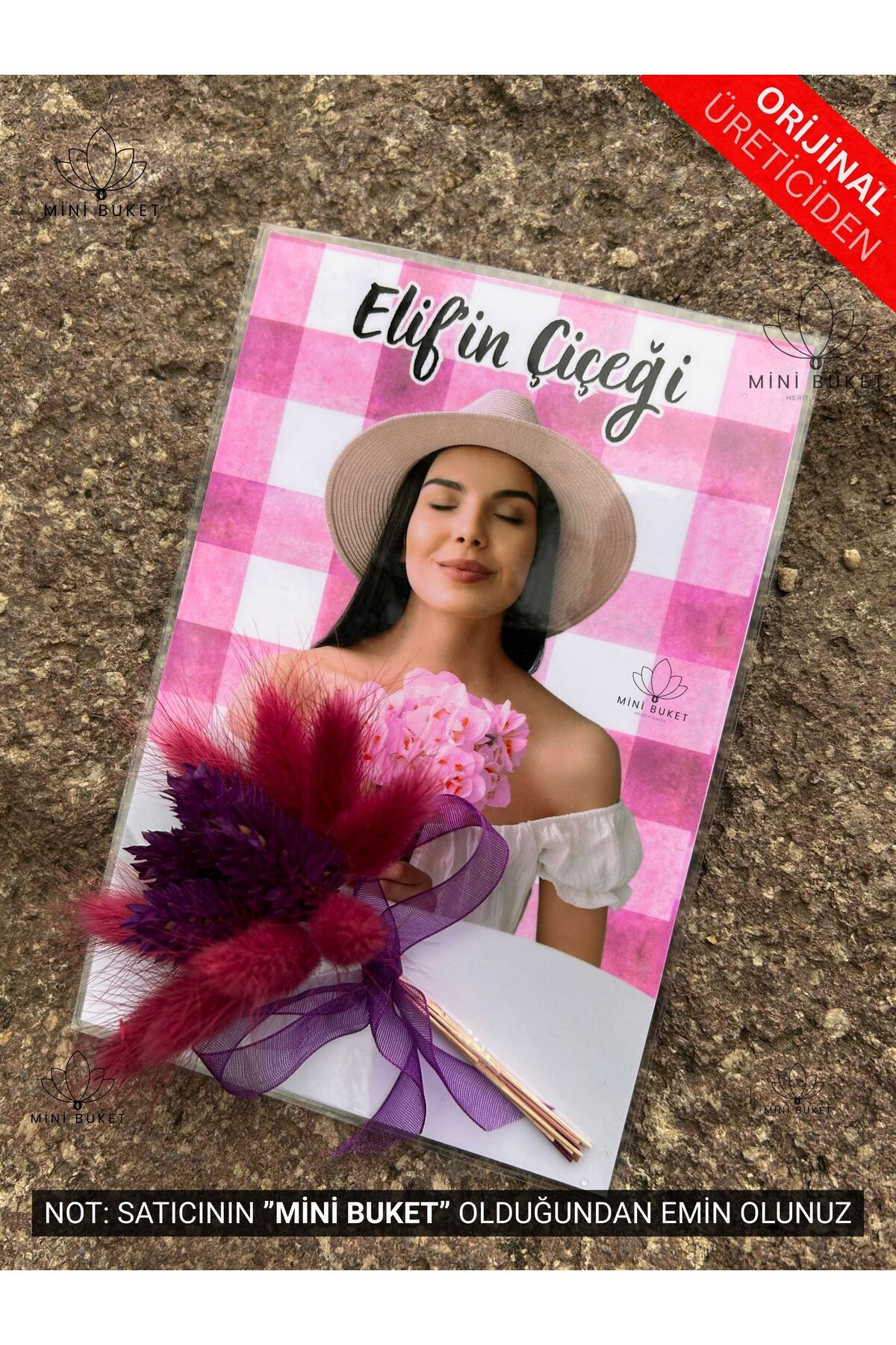 Merit Flower Mini Buket Kişiye Özel Fotoğraflı Mor Çiçek Buketi ...